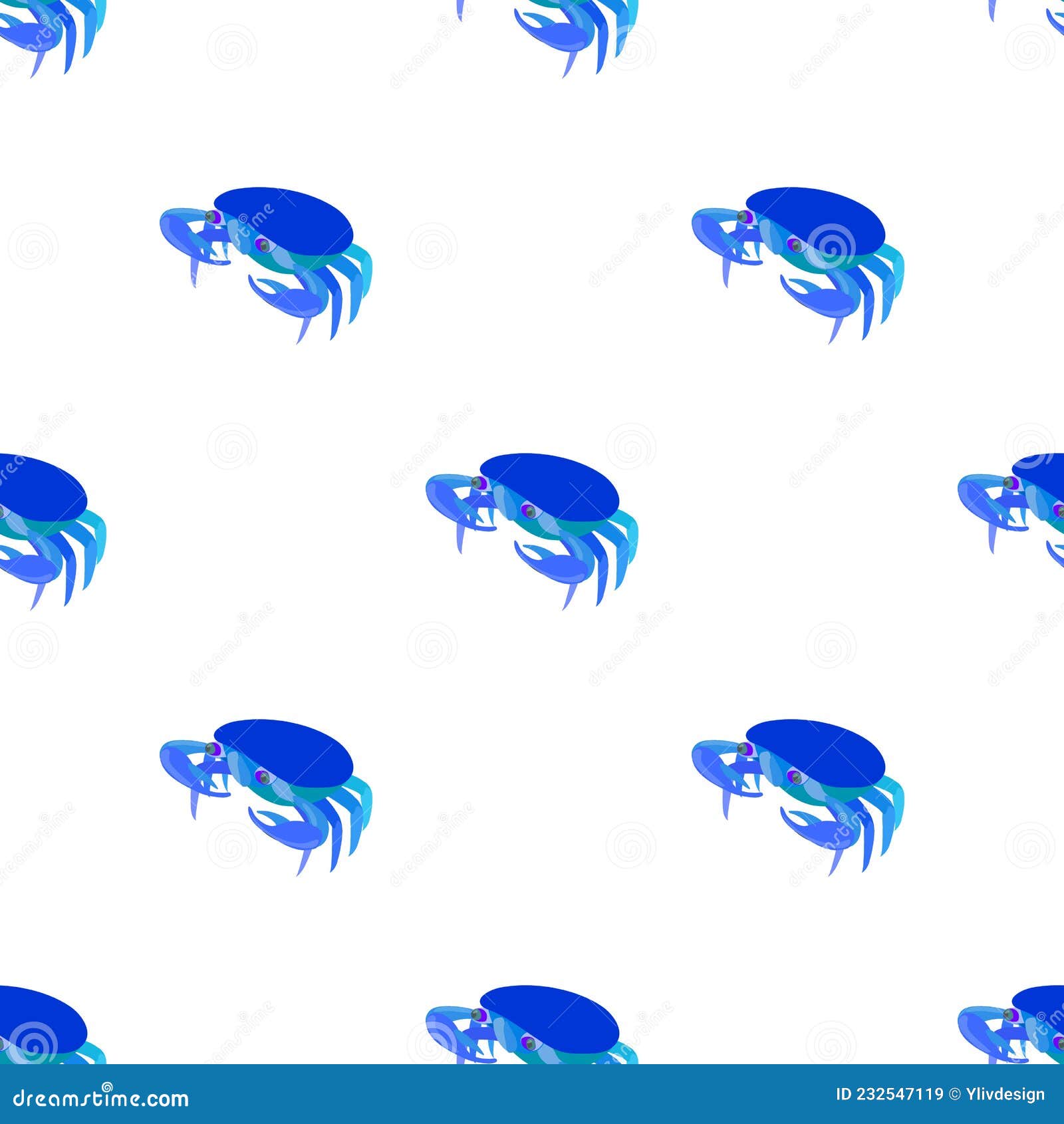 Blue Crab Pattern Seamless Vector Stock Vector - Illustration of ...