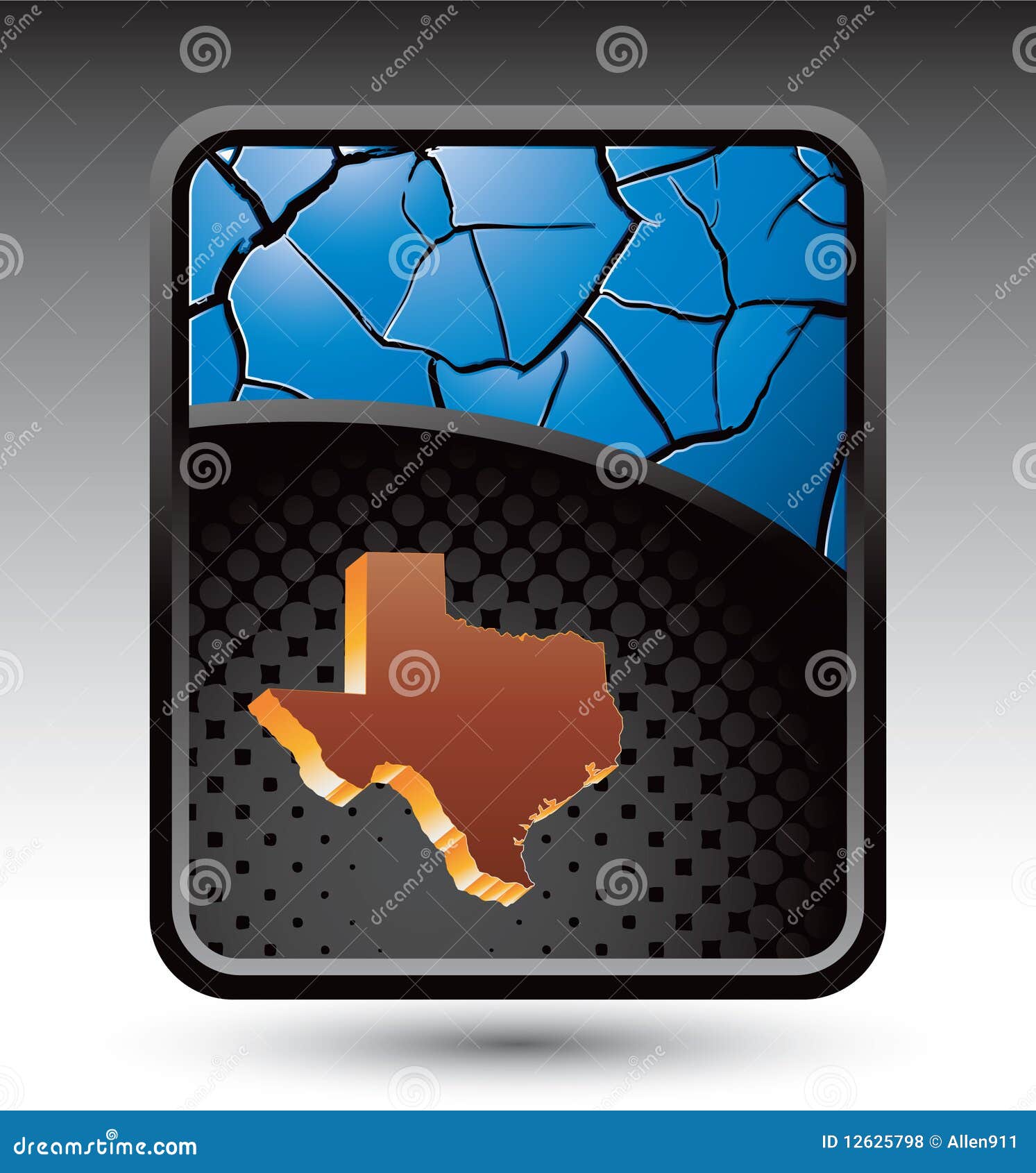 Blue Cracked Backdrop with Texas State Icon Stock Vector - Illustration ...