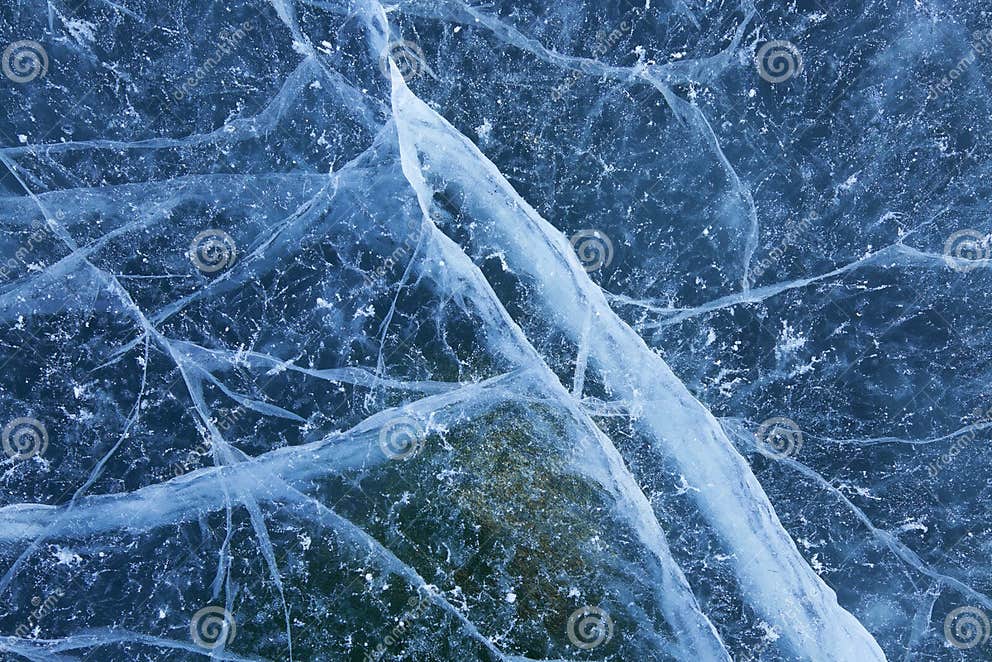 Blue Cracked Ice Background Stock Image - Image of texture, background ...