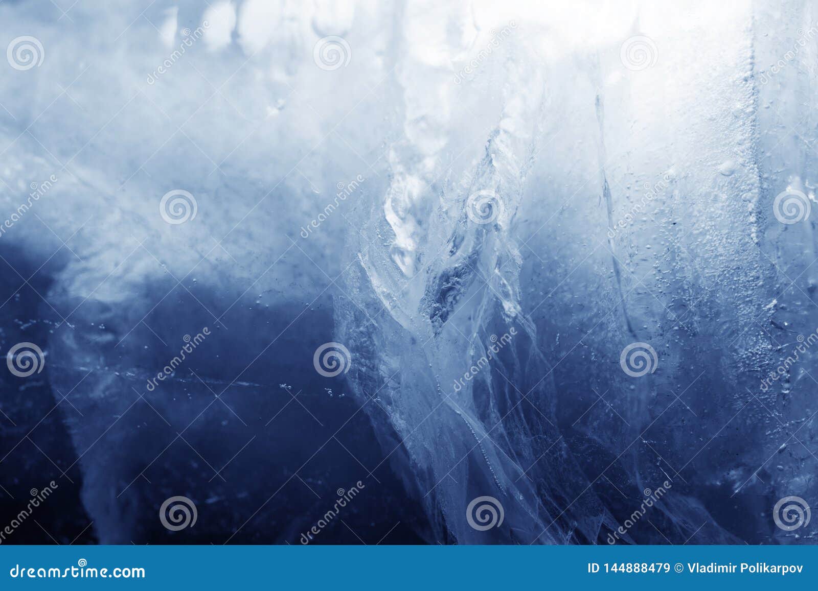 Beautiful Blue Cracked Ice. Texture of Frozen Water Stock Image - Image ...