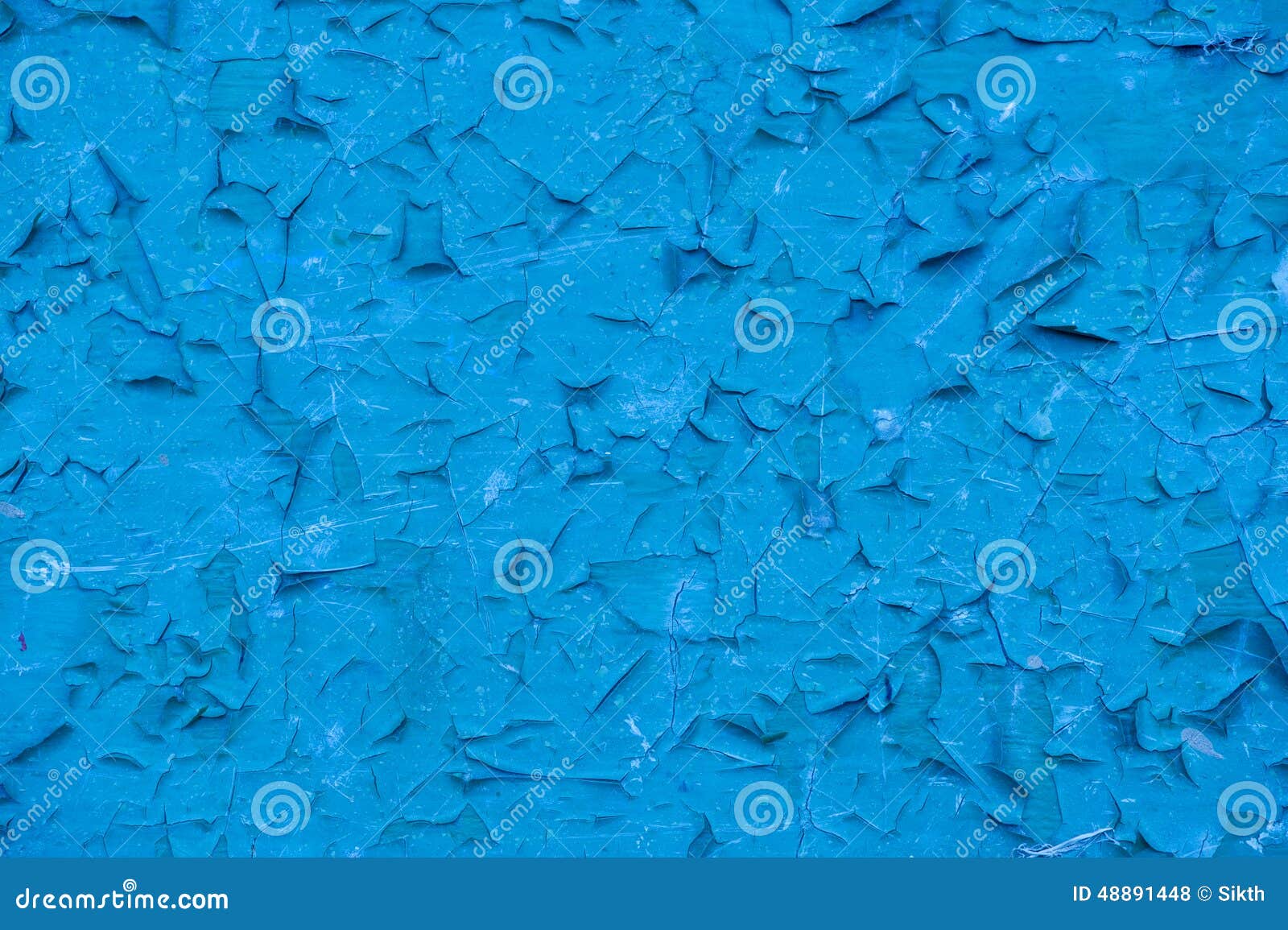 Blue Cracked Painted Wall As Background Stock Photo - Image of ...