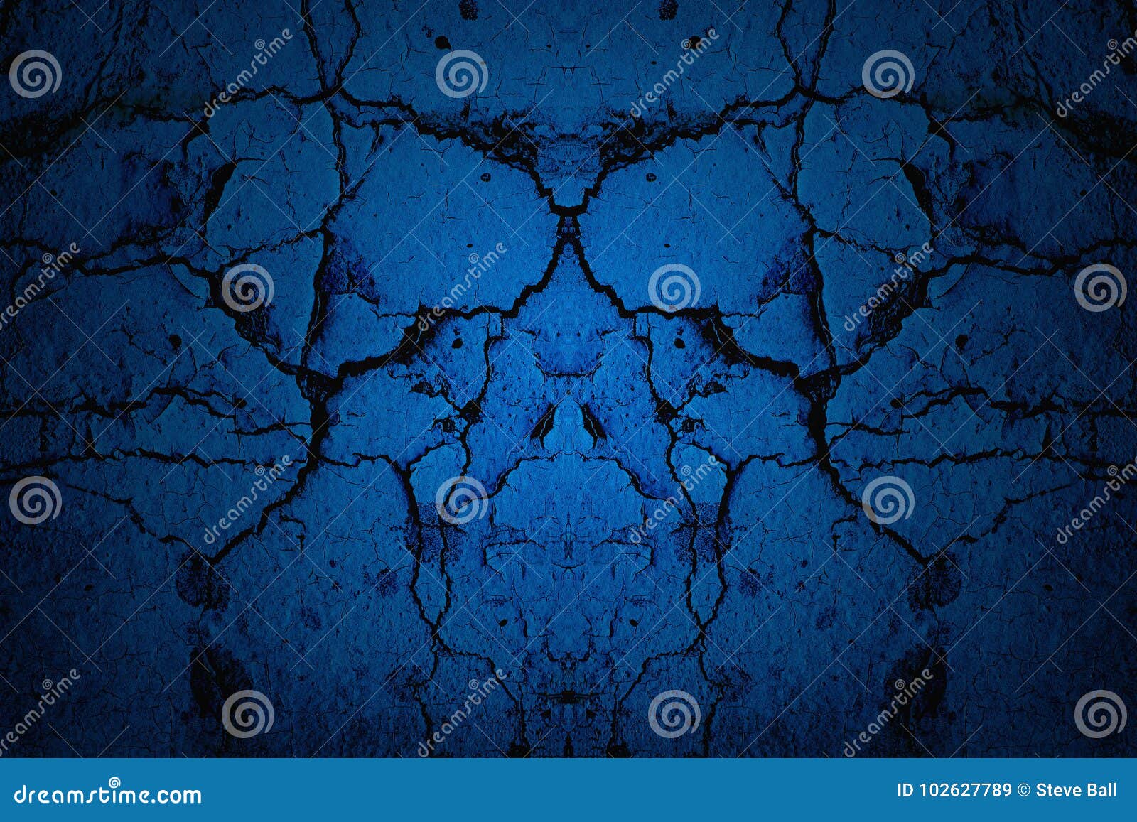 Blue Cracked Wall Background with Spotlight Stock Image - Image of ...
