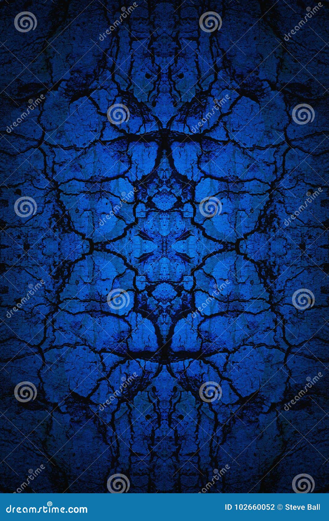 Blue Cracked Wall Background with Spotlight Stock Photo - Image of ...