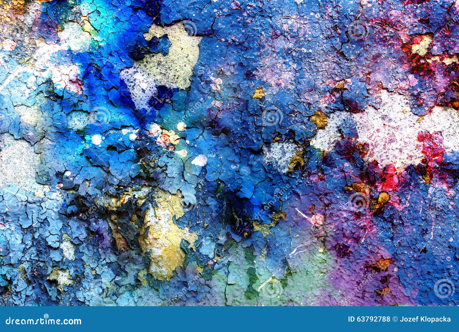 Blue Crackle Wall Texture, Color Crackled Stock Illustration ...
