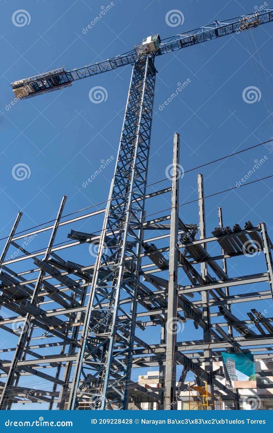 Blue Crane for Construction Industry Stock Photo - Image of development ...