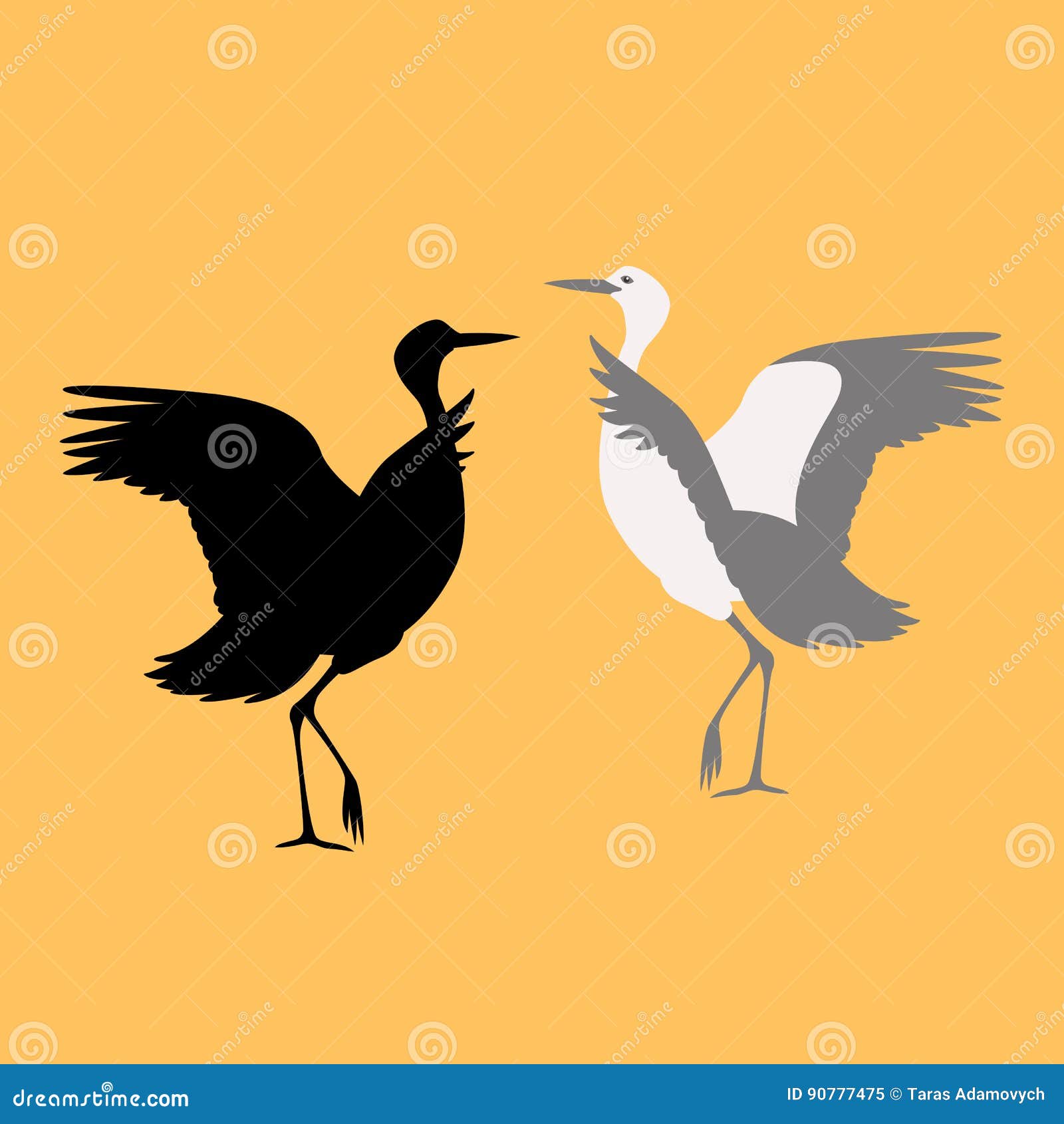 Blue Crane Vector Cartoon | CartoonDealer.com #112885136