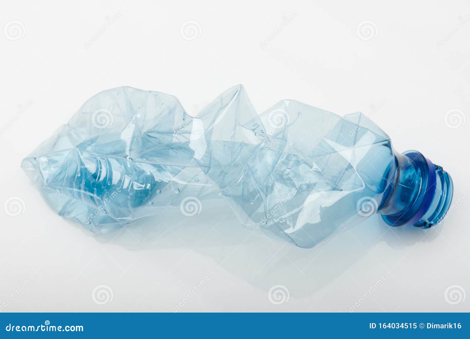 Blue Crashed Plastic Bottle Stock Image - Image of plastic, recycled ...