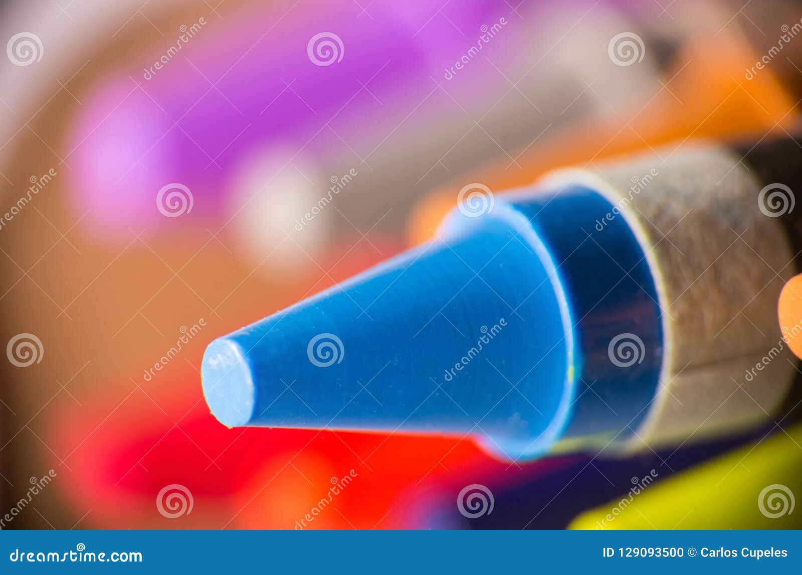 Blue Crayon Standing Out the the Other Crayons Stock Photo - Image of ...