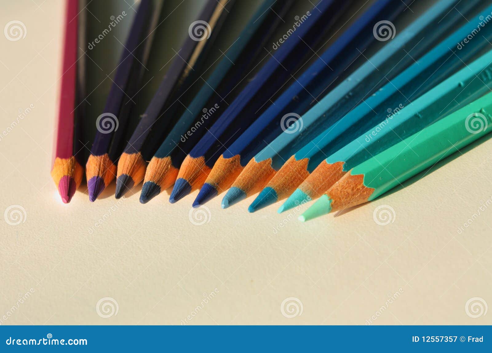 Blue Crayons stock image. Image of coloring, vivid, draw - 12557357