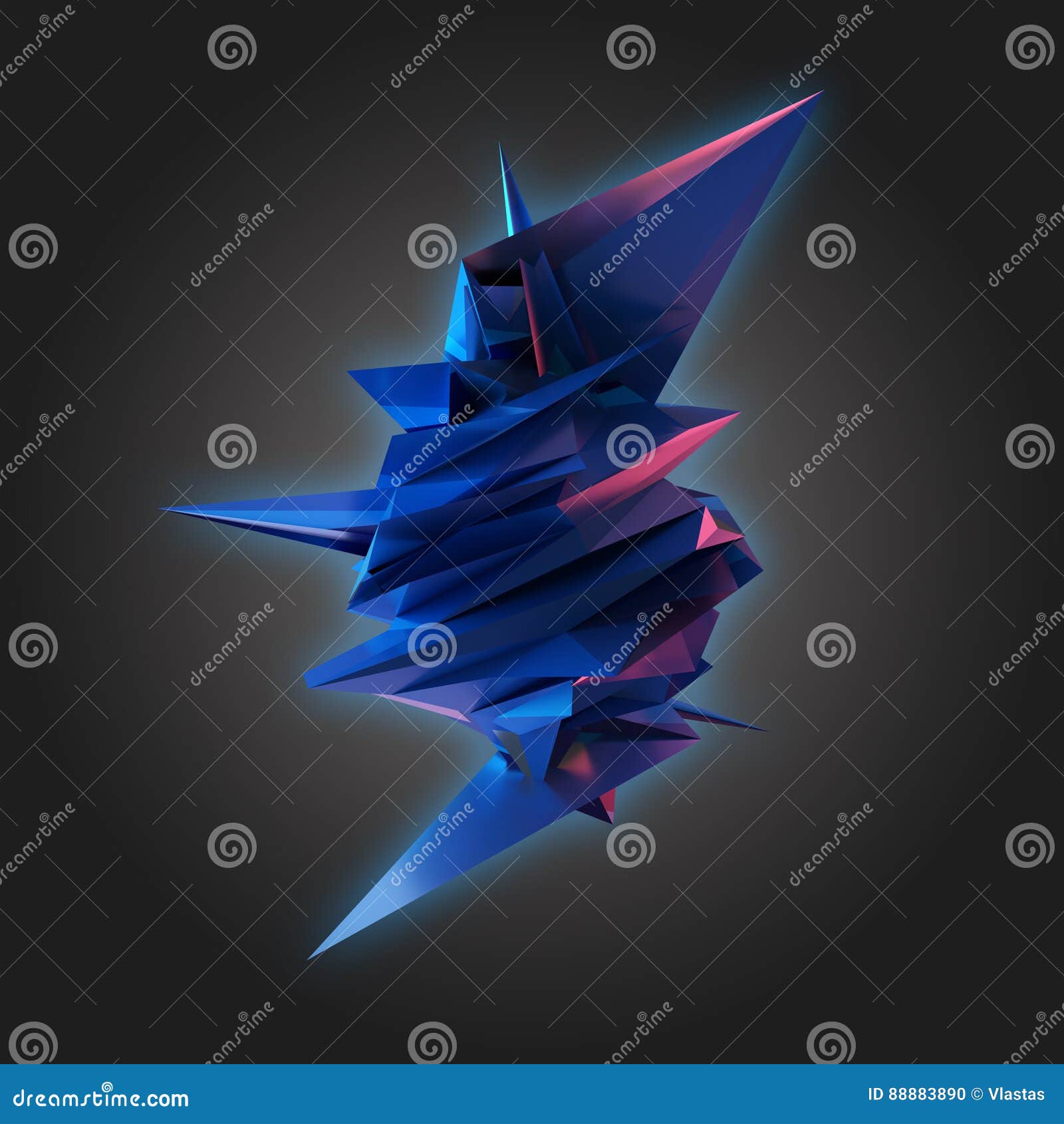 Blue Crazy Element As 3D Disortion Shapes. Stock Illustration ...