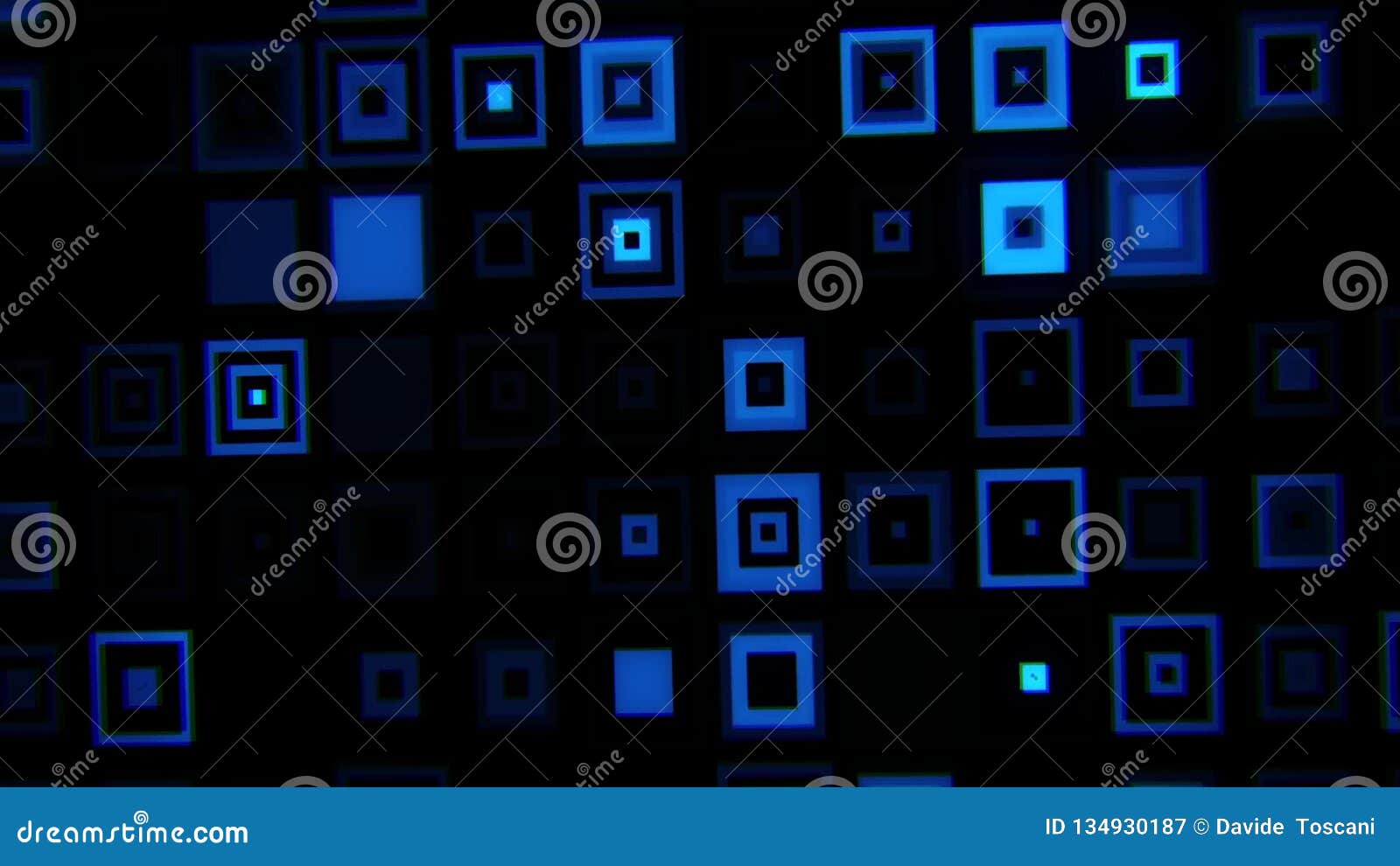 Blue Crazy Neon Squares Abstract VJ Loop Background Stock Video - Video ...