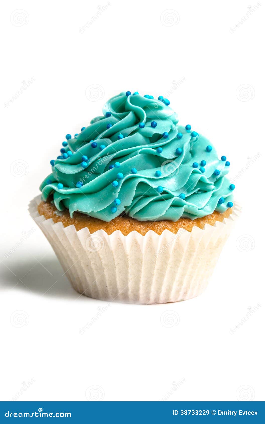 Blue creamed cupcake stock image. Image of butter, homemade - 38733229