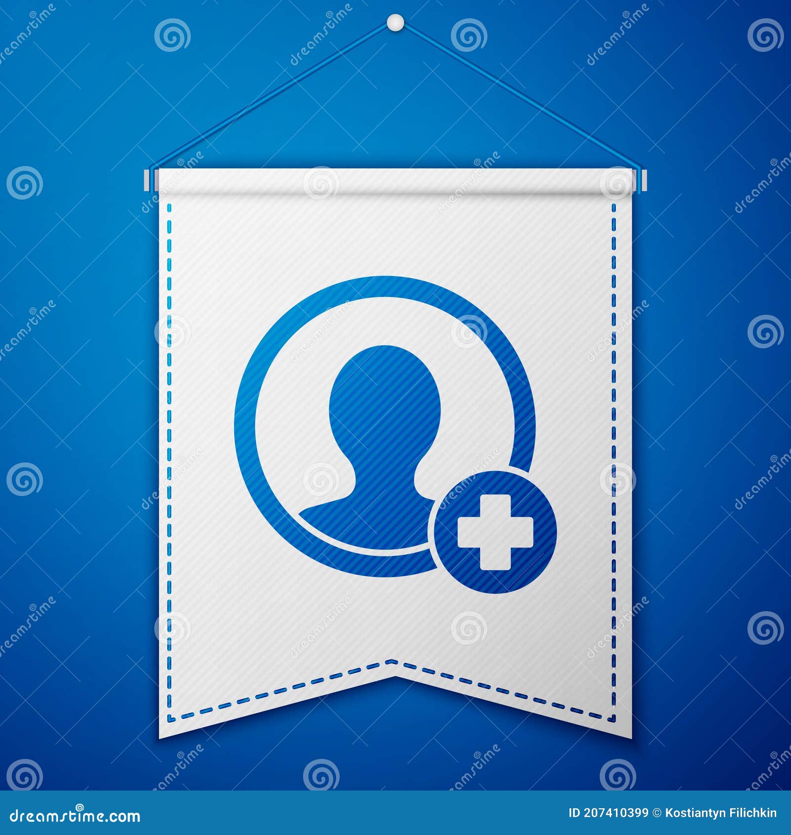 Blue Create Account Screen Icon Isolated on Blue Background. White ...