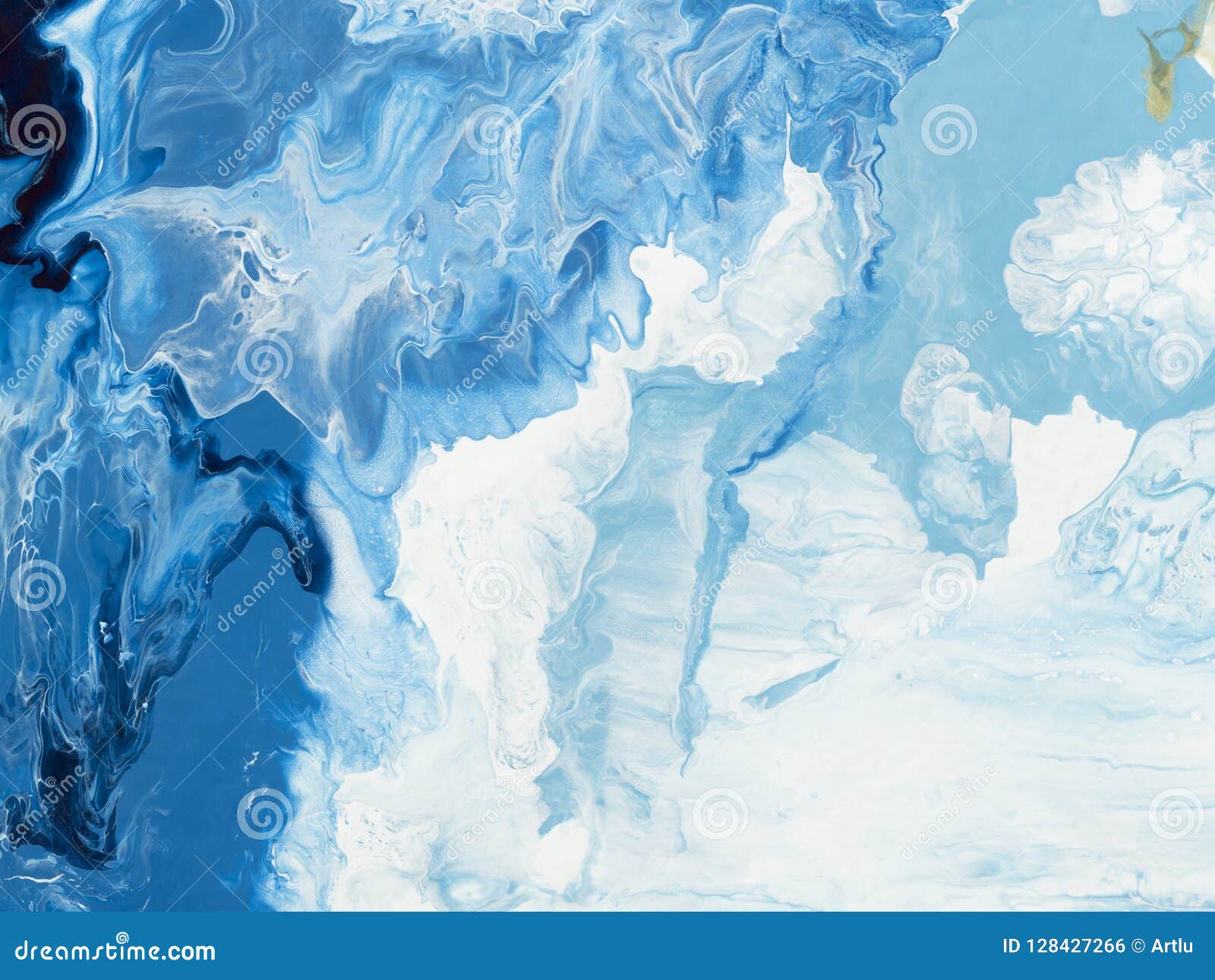 Blue Creative Abstract Hand Painted Background, Marble Texture Stock ...