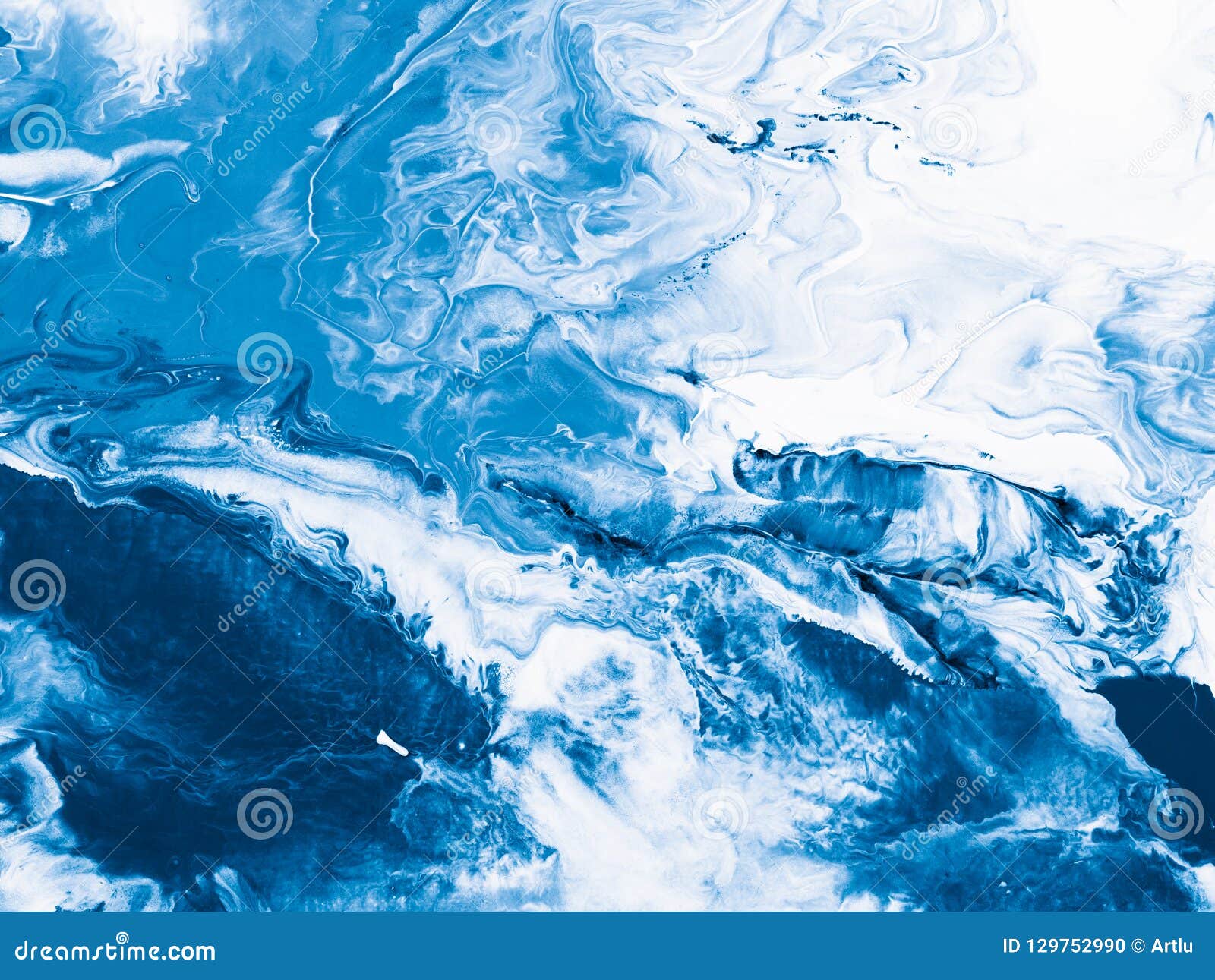 Blue Creative Abstract Hand Painted Background, Marble Texture, Stock ...