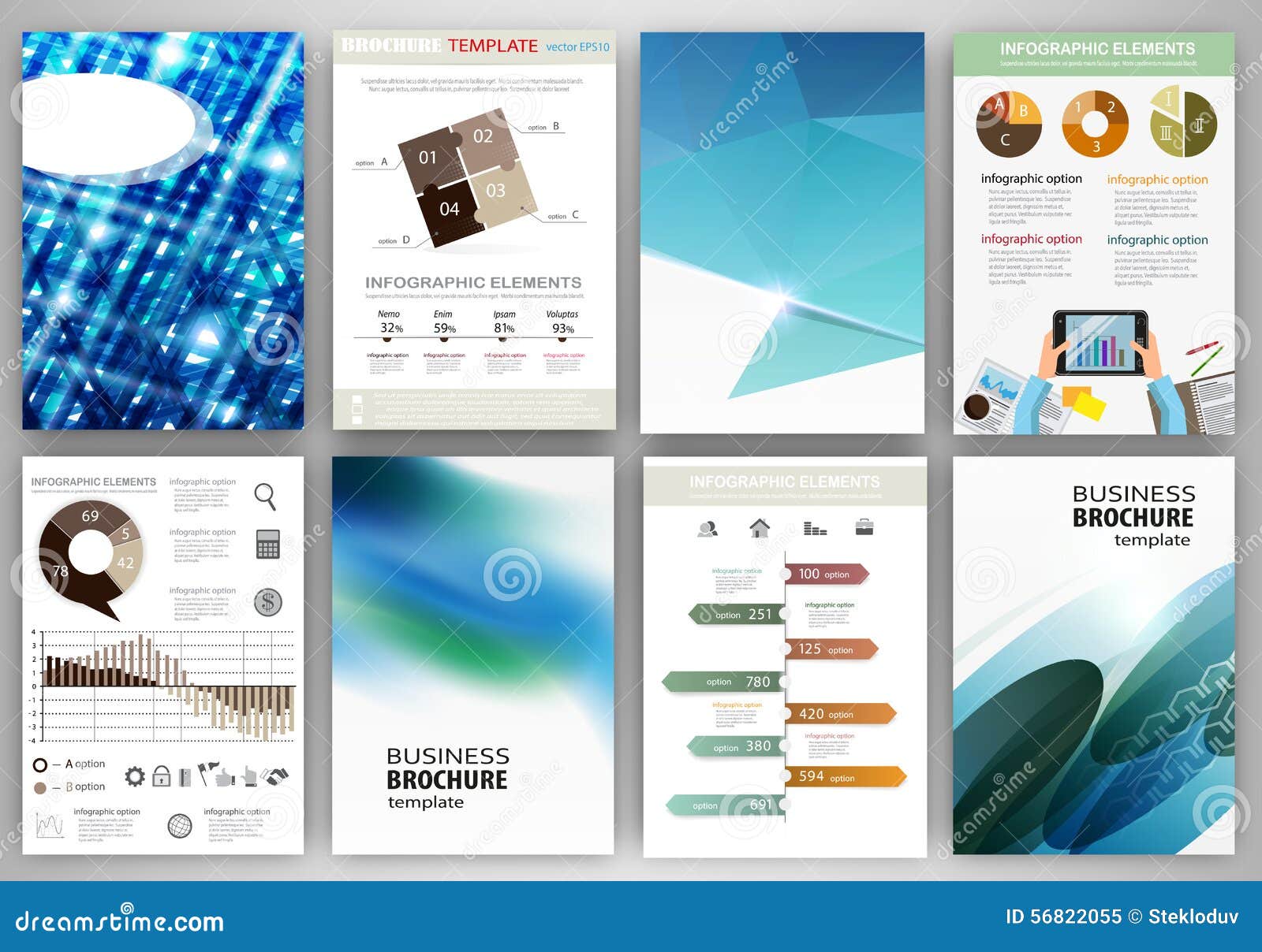 Blue Creative Backgrounds and Abstract Concept Infographics Stock ...