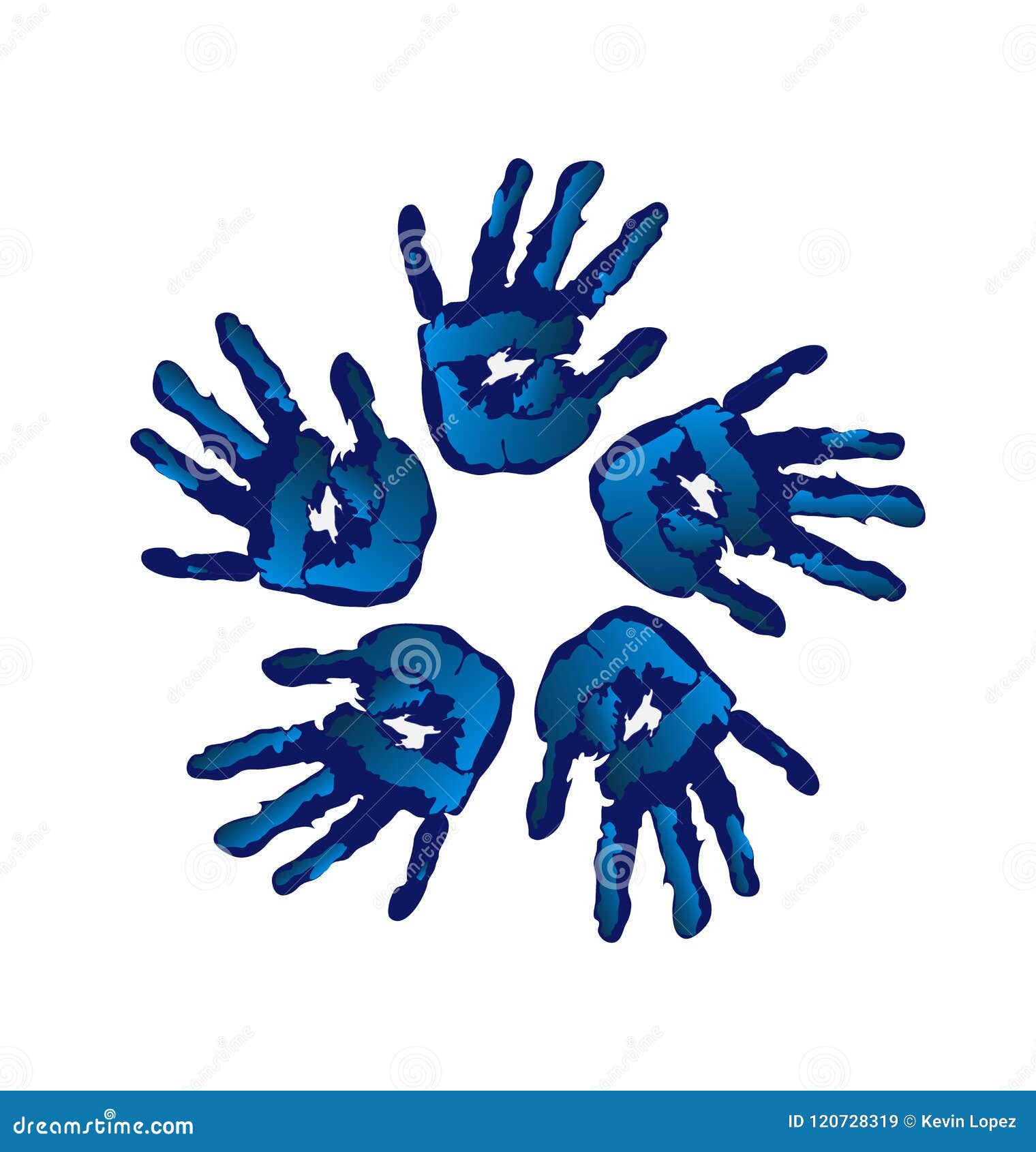 Blue Creative Hands Vector Circle Stock Vector - Illustration of ...
