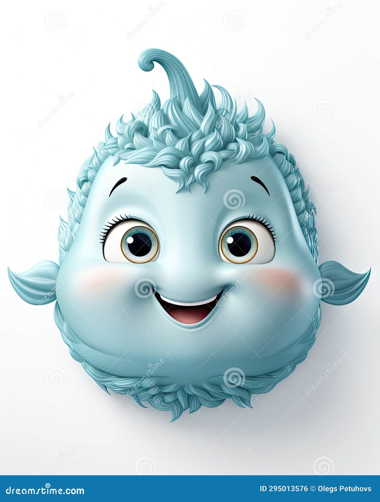 A Blue Creature with a Smile on Its Face and Hair. Generative Ai Stock ...