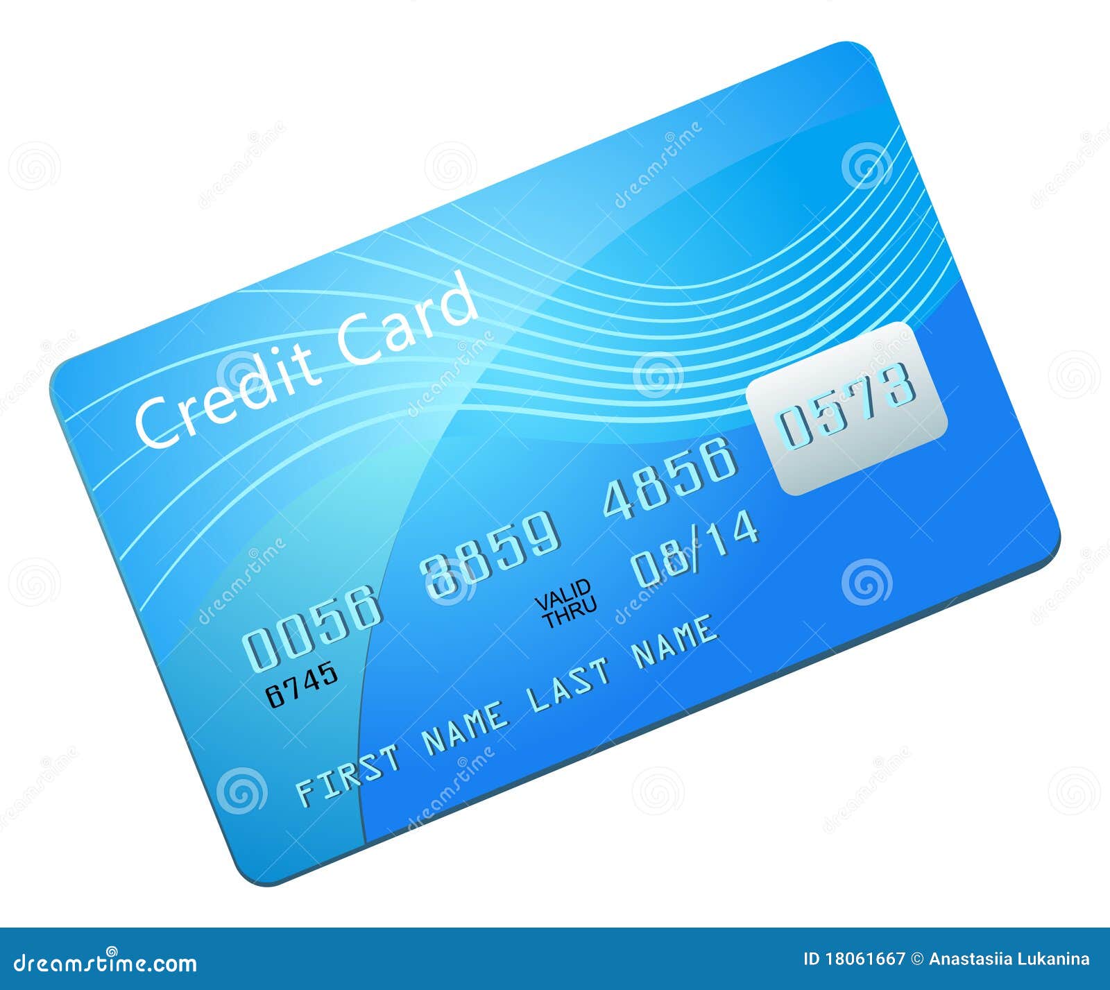 Blue credit card stock vector. Illustration of money - 18061667