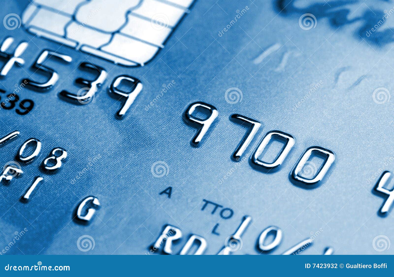 Blue credit card stock photo. Image of business, white - 7423932