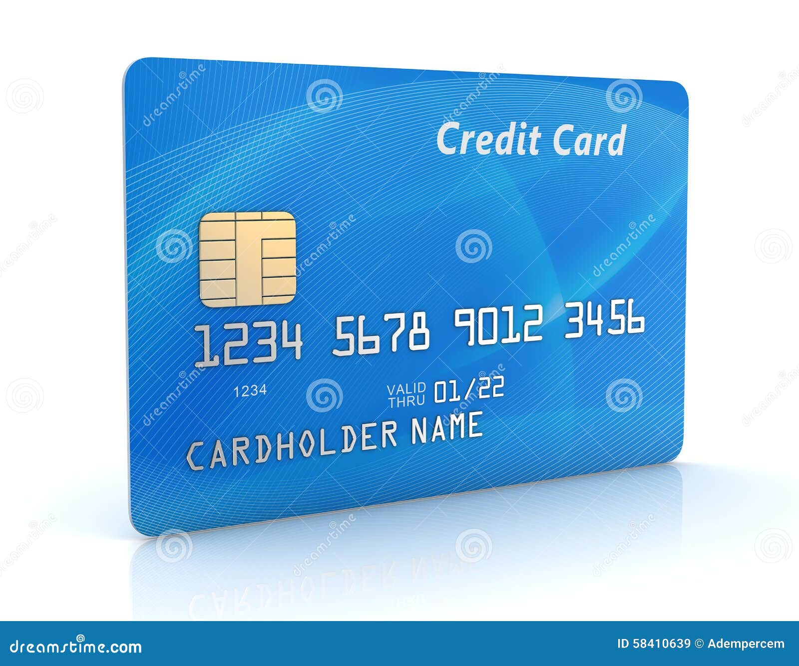 Blue Credit Card stock illustration. Illustration of commercial - 58410639