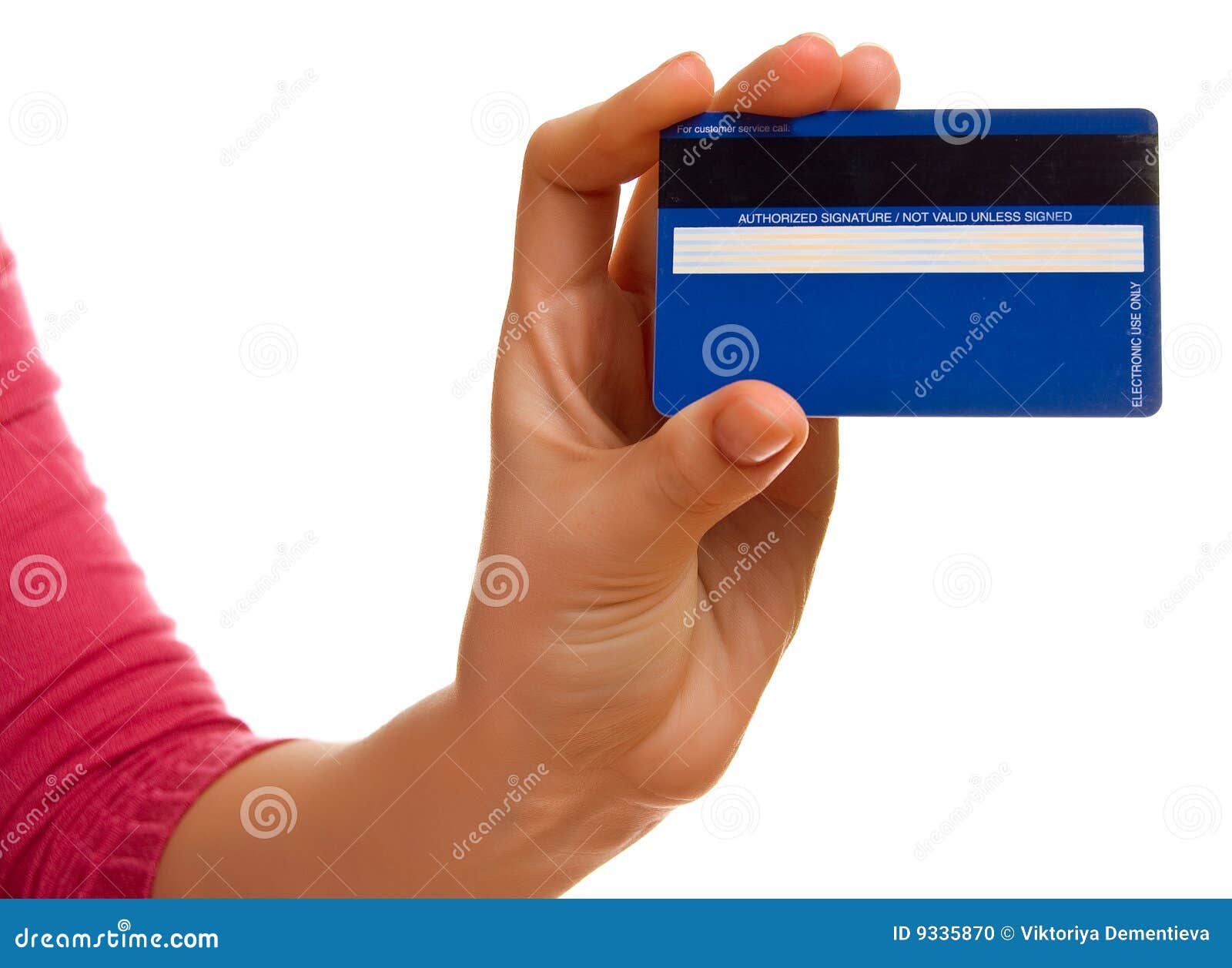 Blue Credit Card in a Female Hand Stock Photo - Image of paying ...