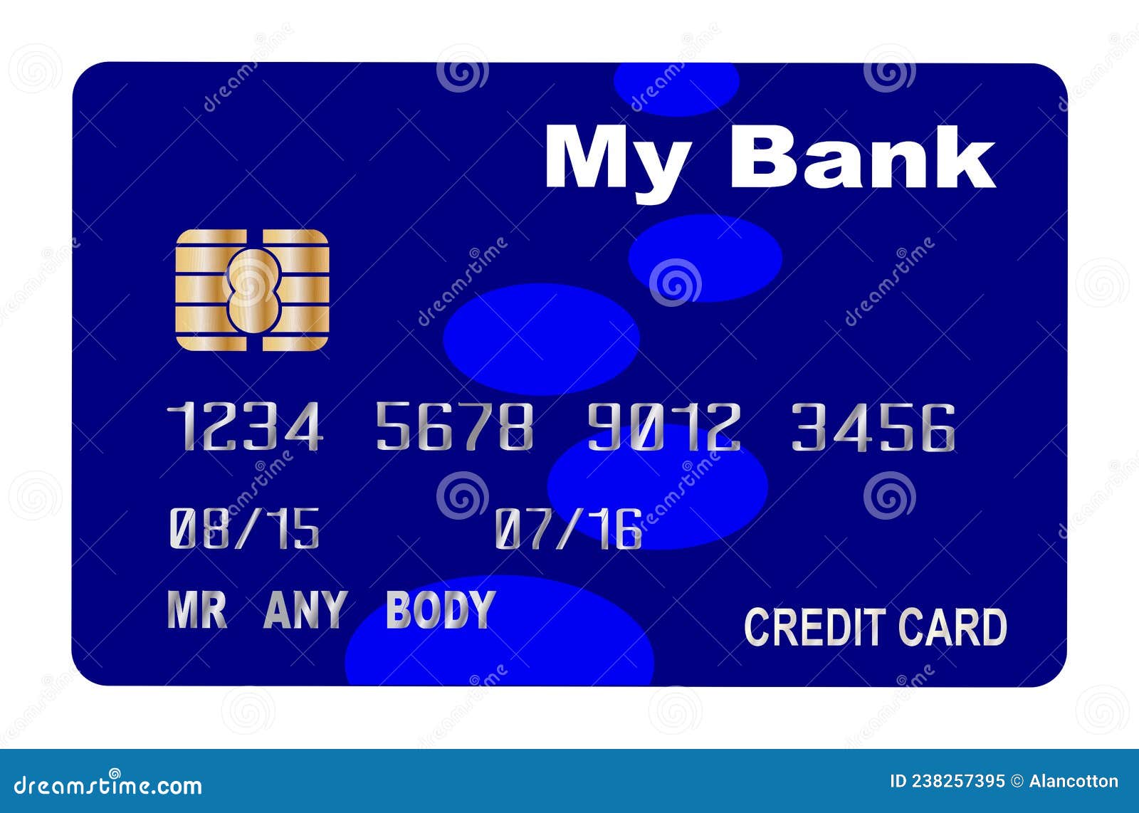 Blue Credit Card stock vector. Illustration of lastic - 238257395