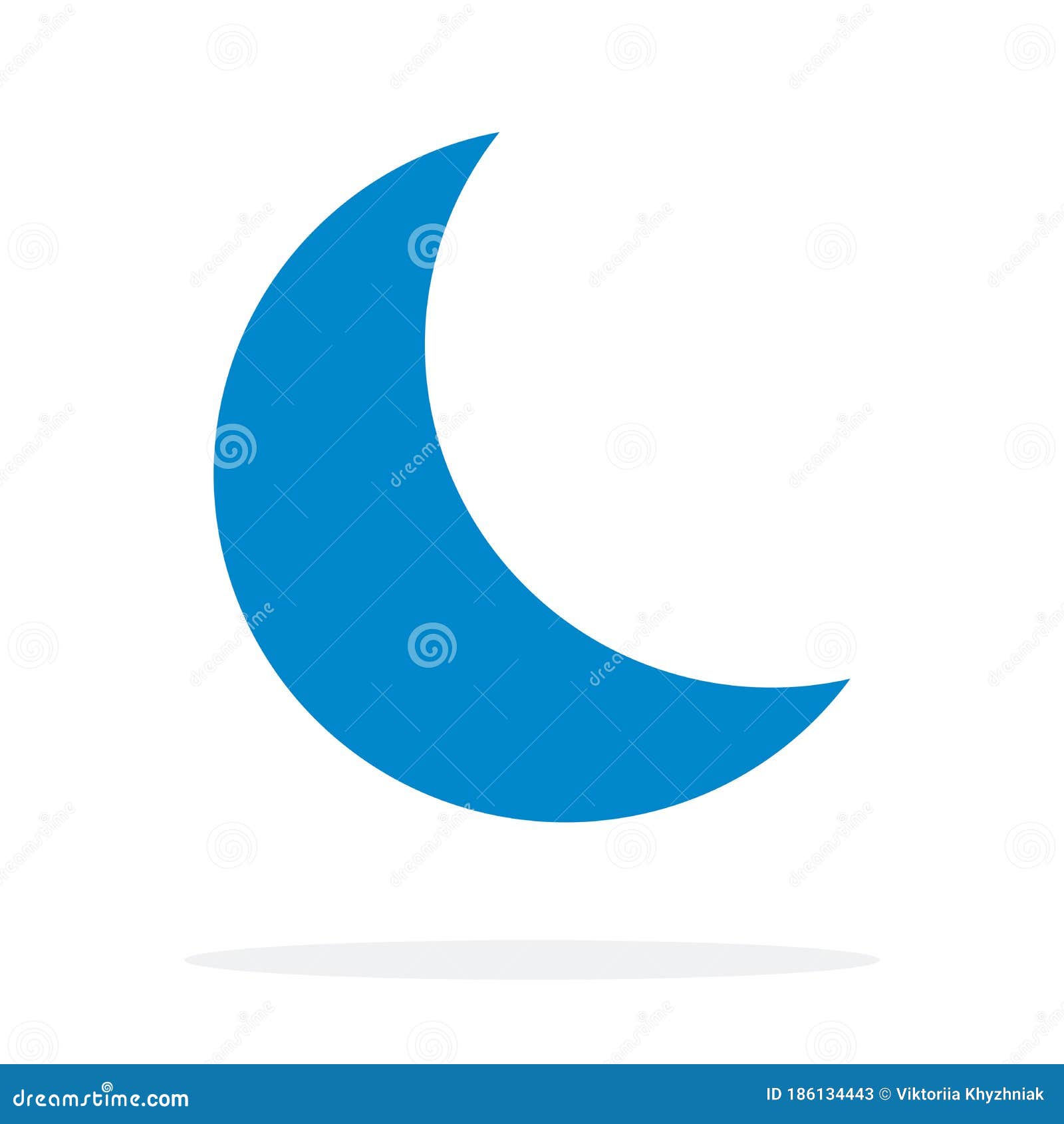 Blue Crescent Vector Flat Isolated Stock Vector - Illustration of ...