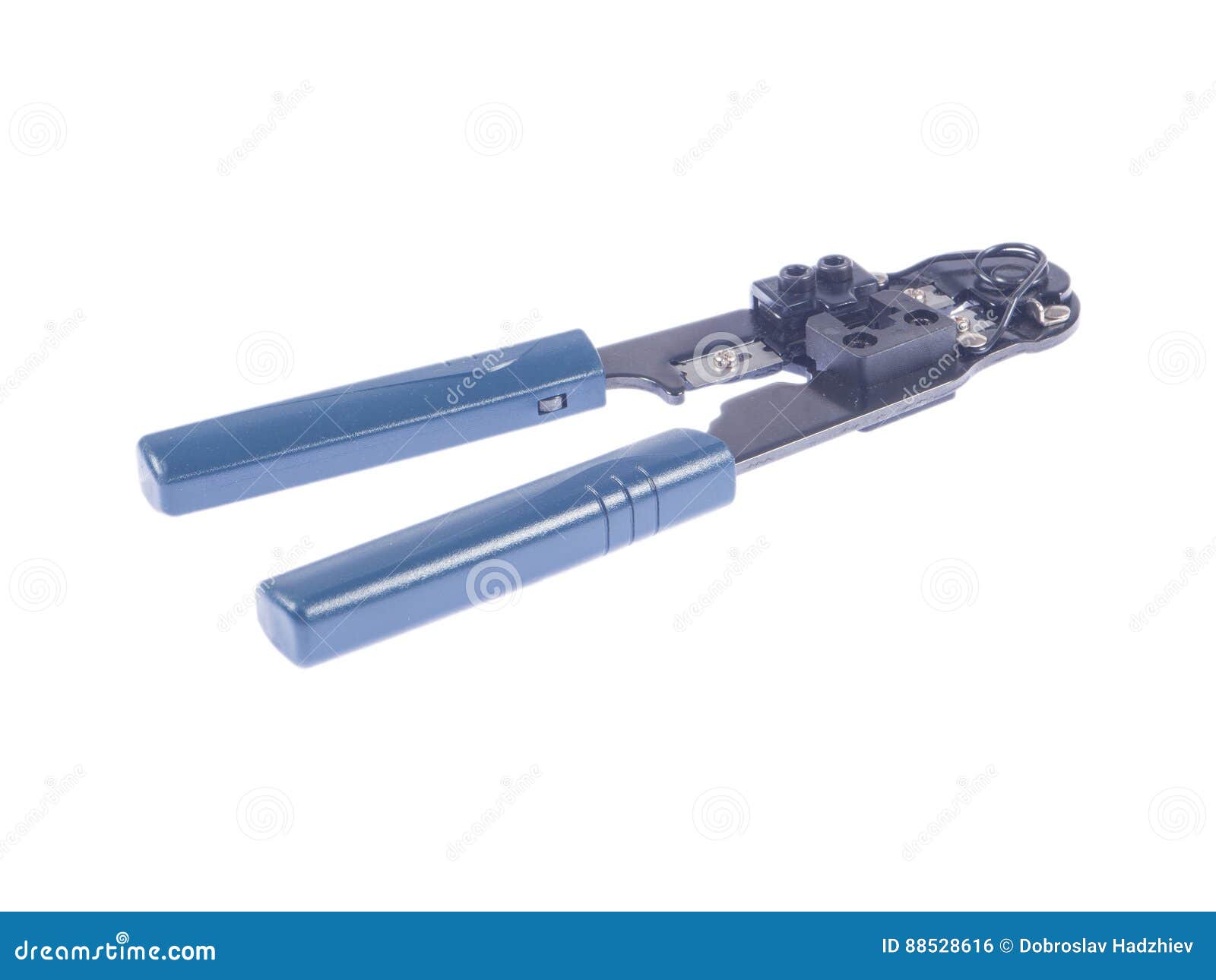 Blue Crimping Tool on White Background Stock Photo - Image of crimp ...