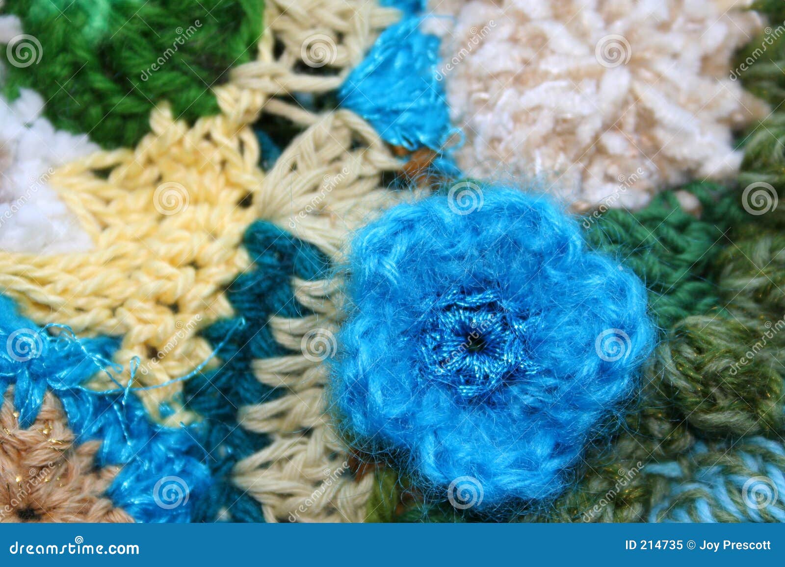 Blue Crochet Flower stock image. Image of textile, cotton - 214735