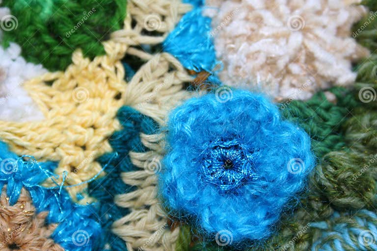 Blue Crochet Flower stock image. Image of textile, cotton - 214735