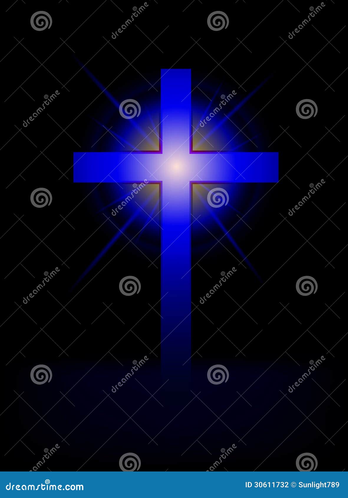 Blue cross background stock illustration. Illustration of prayer - 30611732