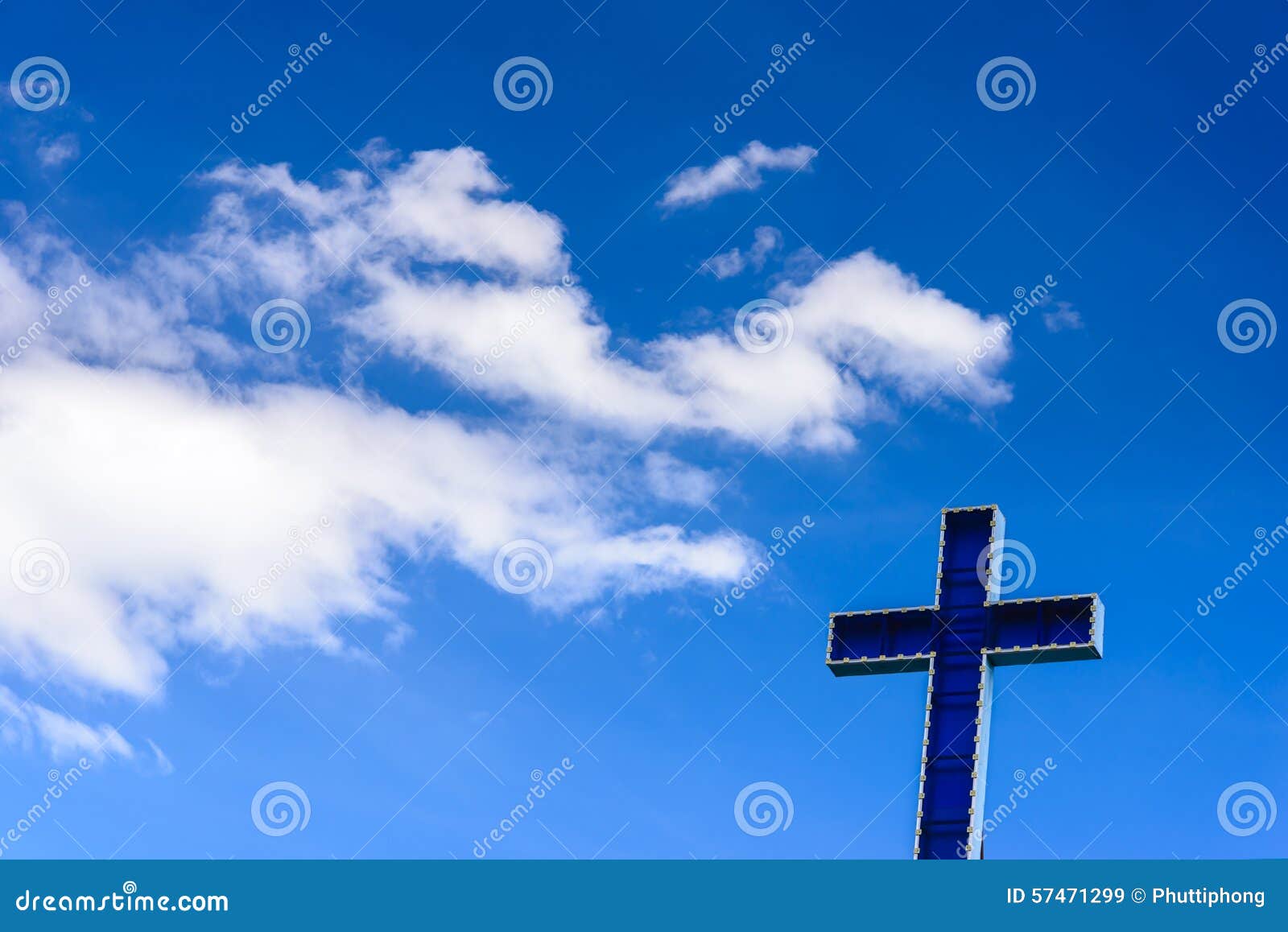 Blue Cross on Clear Blue Sky. Stock Image - Image of faithful, baptists ...