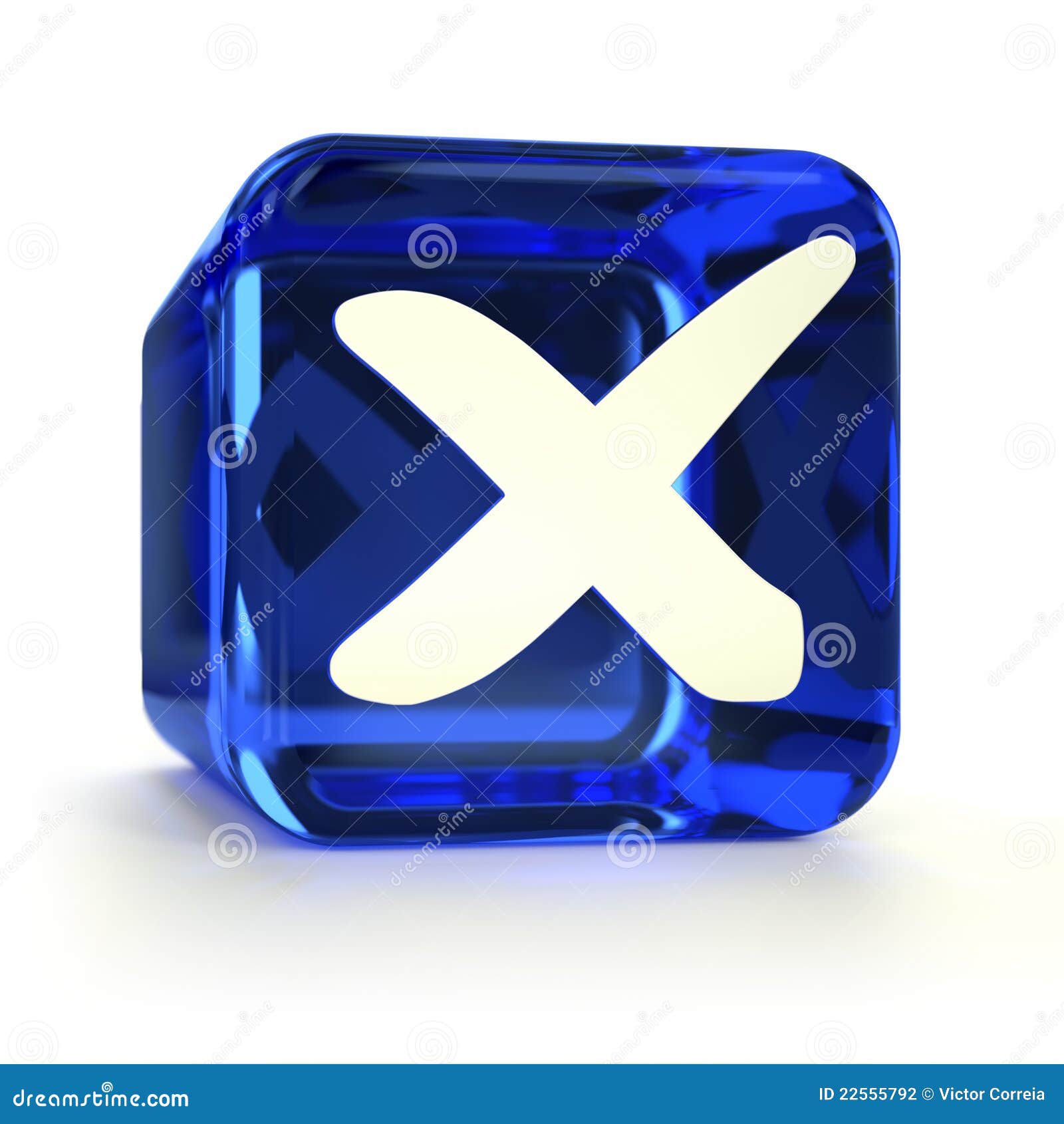 Blue Cross Mark Icon stock illustration. Illustration of rejection ...