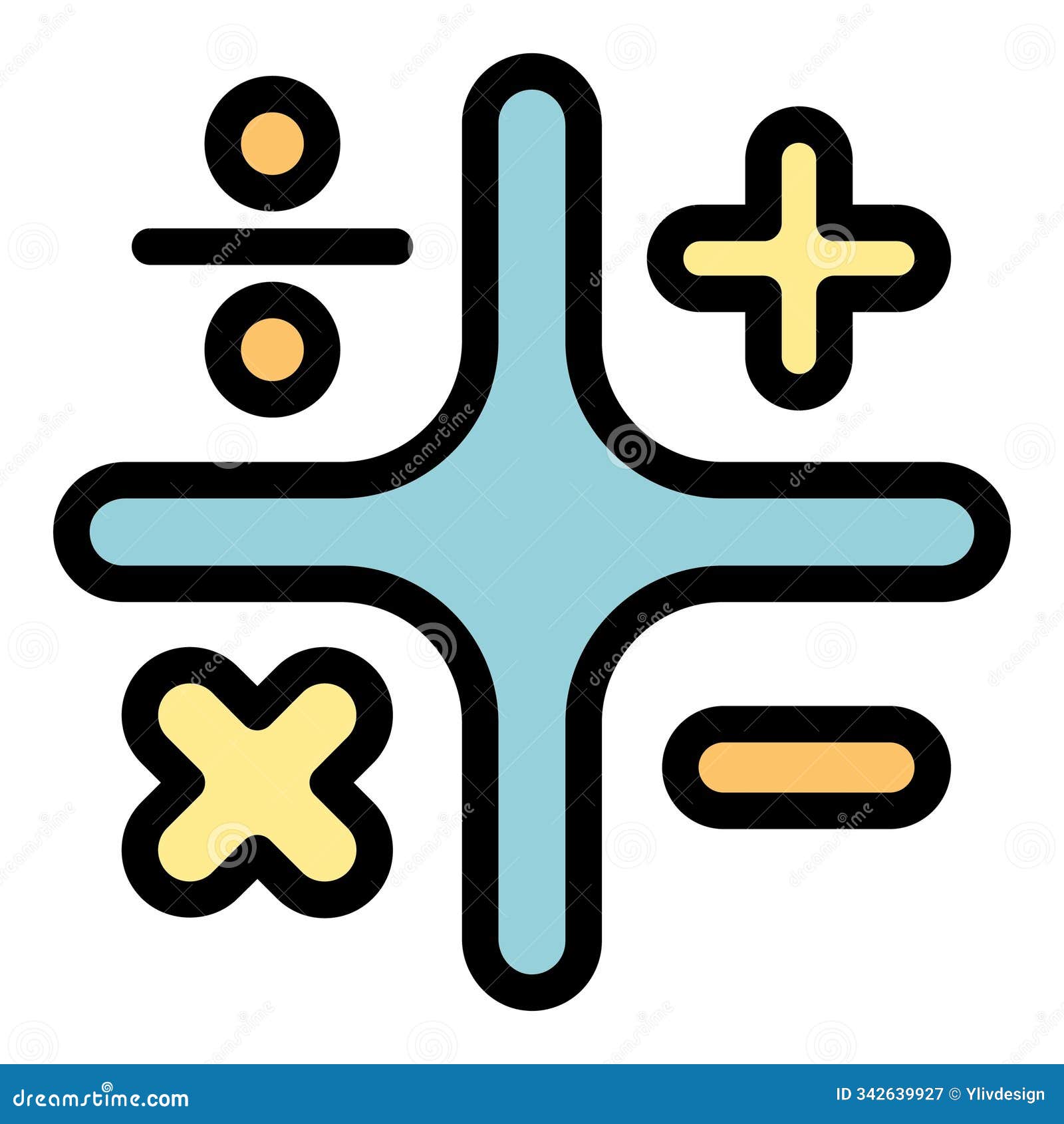 Blue Cross Showing Basic Math Symbols Adding Subtracting Multiplying ...
