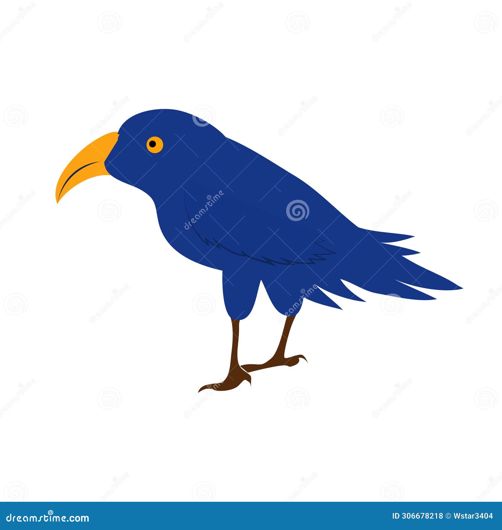 Blue Crow Icon stock vector. Illustration of symbol - 306678218