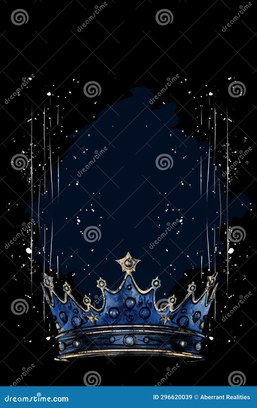 A Blue Crown on a Black Background Stock Image - Image of backdrop ...