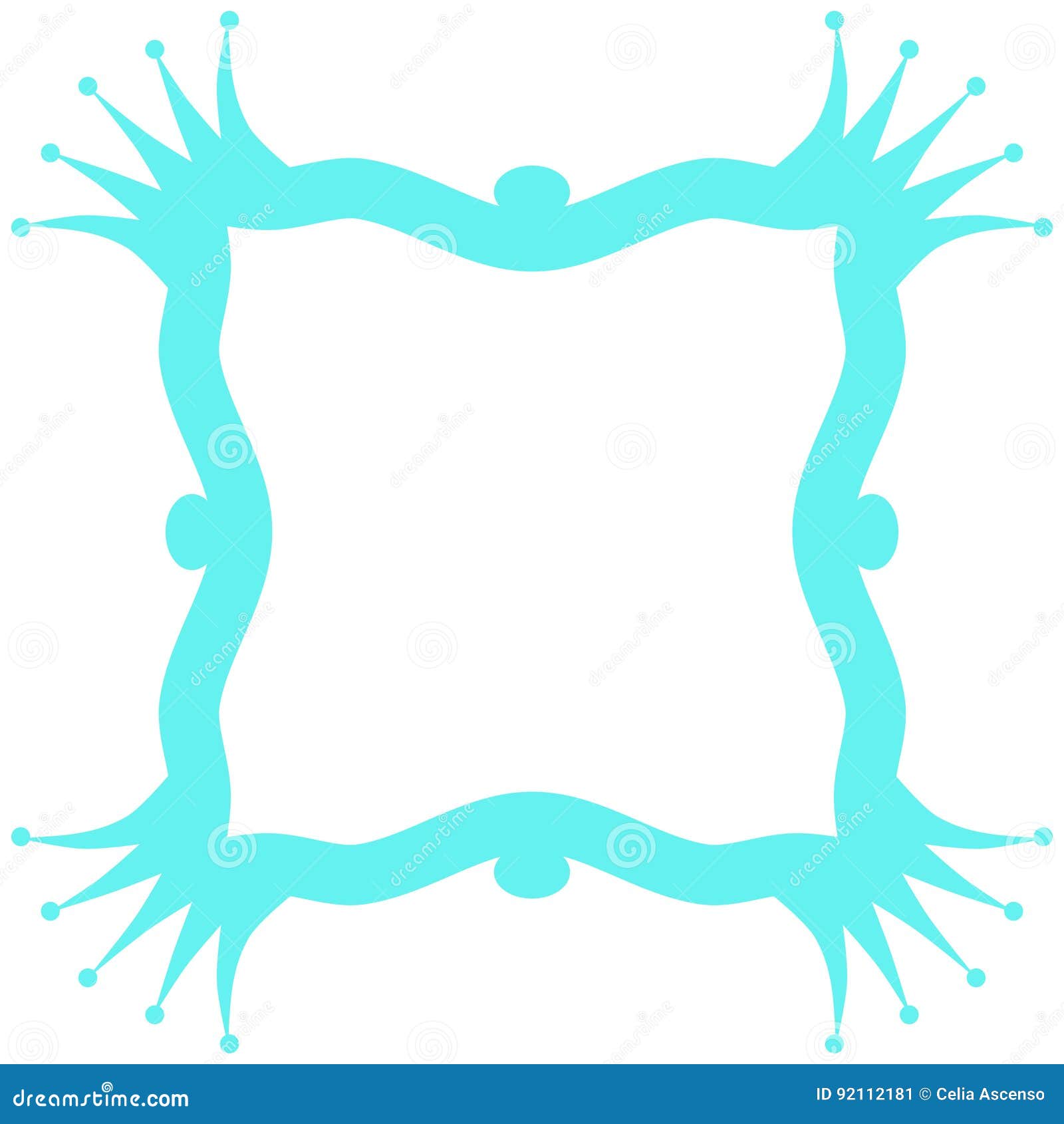 Blue Crowns Border Frame Card Stock Illustration - Illustration of ...