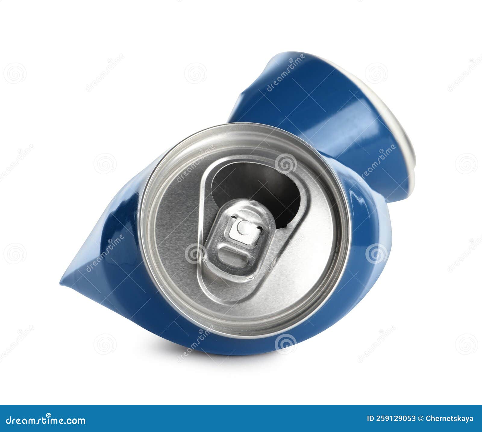 Blue Crumpled Can with Ring Isolated on White Stock Image - Image of ...