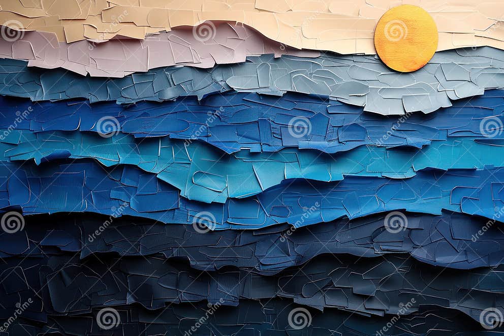Blue Crumpled Layers: Abstract Gradient Texture Background Stock ...