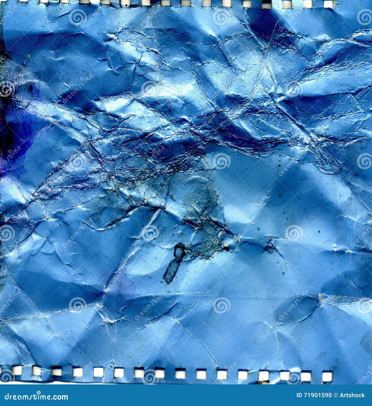 Blue Crumpled Paper stock photo. Image of blank, paper - 71901590