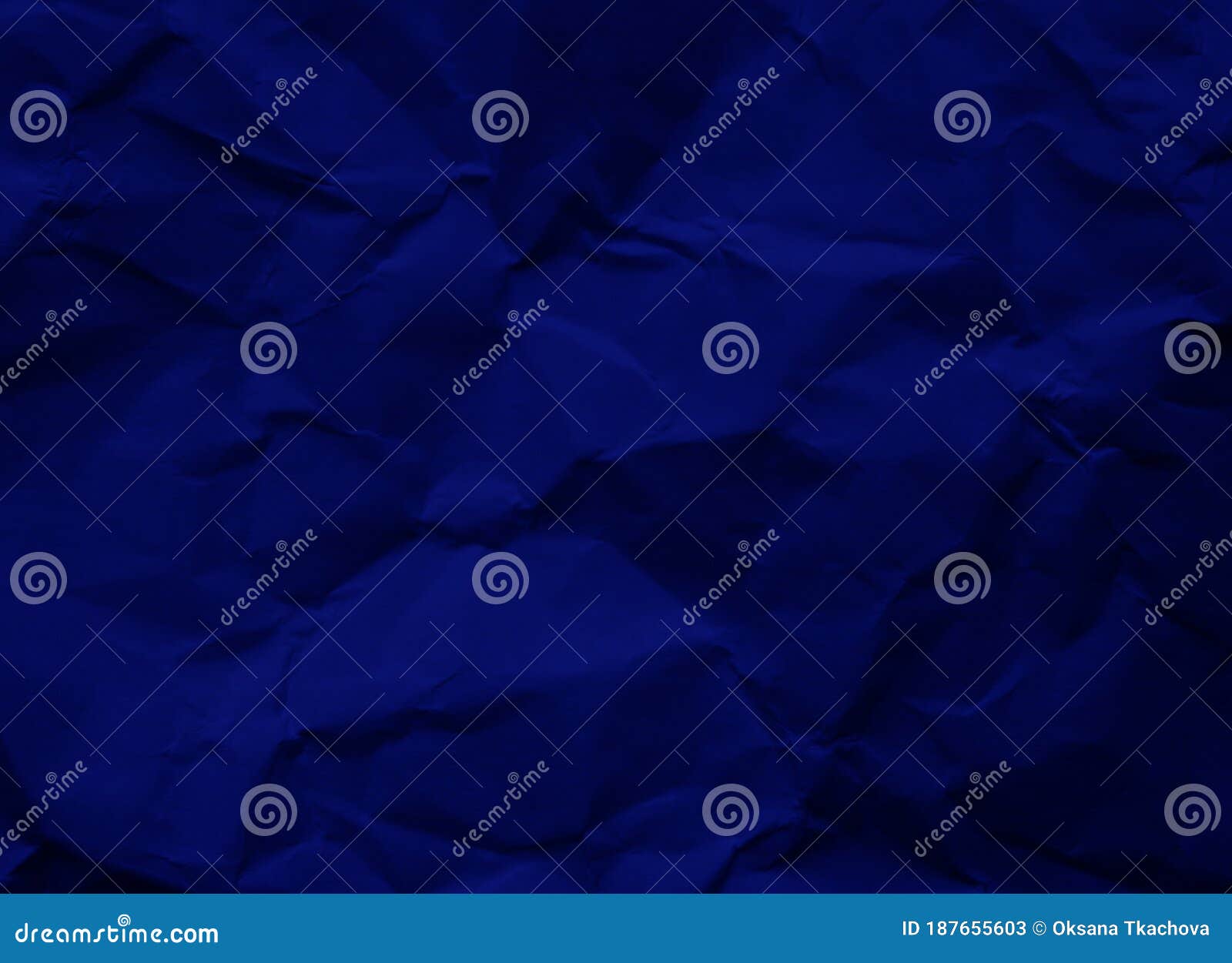 Blue Crumpled Paper Texture Background Stock Image - Image of space ...
