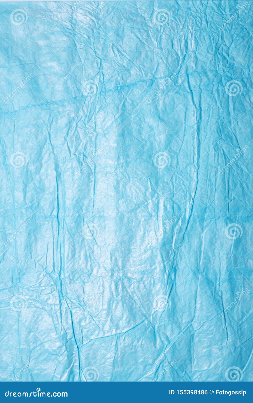 Blue Crumpled Wrapping Paper. Space for Design Stock Photo - Image of ...