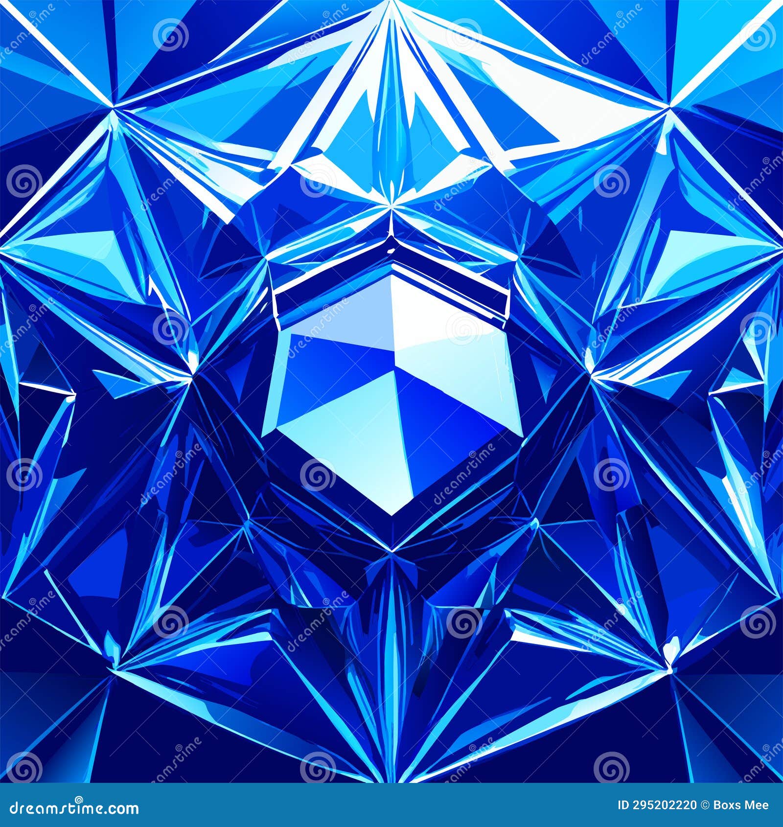 Blue Crystal Background. 3d Rendering 3d Illustration. Computer Digital ...