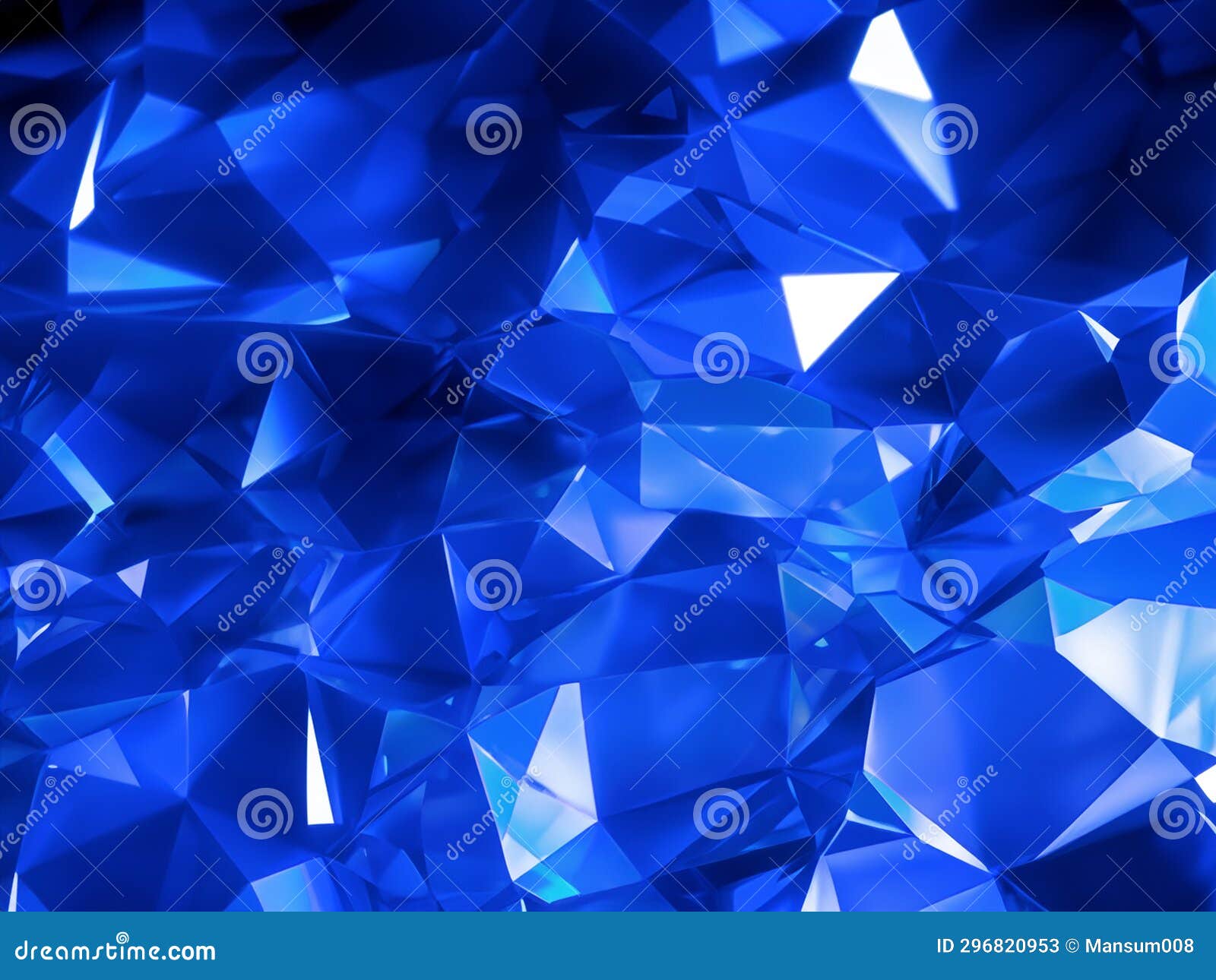 Blue Crystal Background with Diamonds. 3d Illustration Stock ...