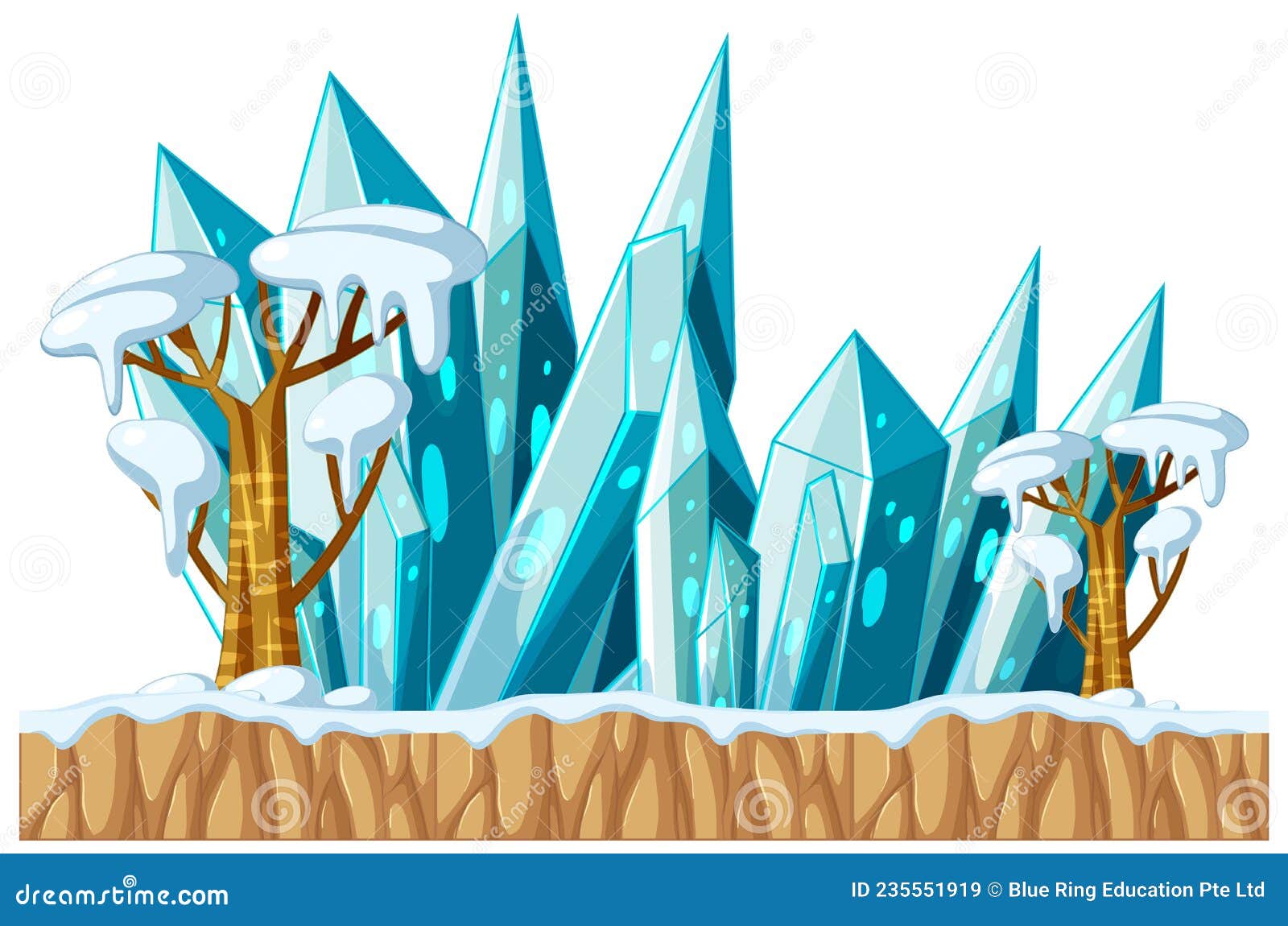 Blue Crystal in Cartoon Style Stock Vector - Illustration of stone ...