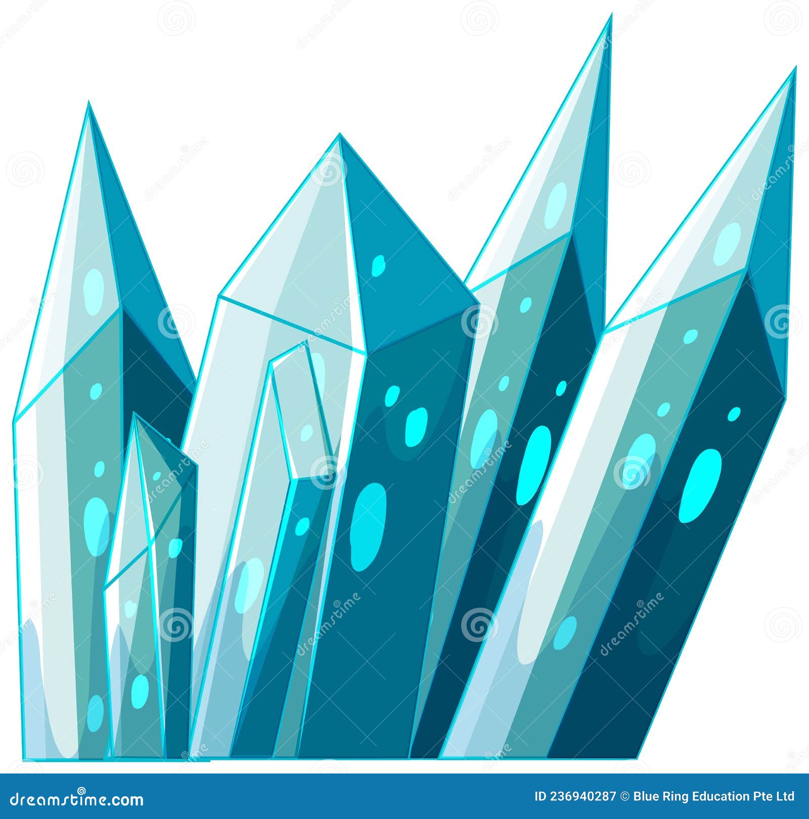 Blue Crystal in Cartoon Style Stock Vector - Illustration of blue, clip ...