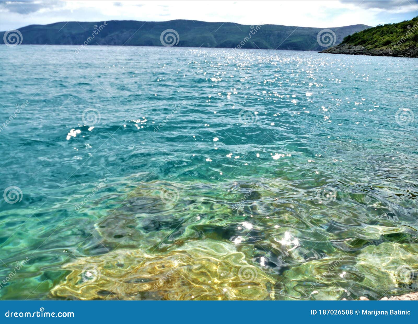 Turquoise Crystal Clean Sea Water with Landscape Scenery Stock Photo ...