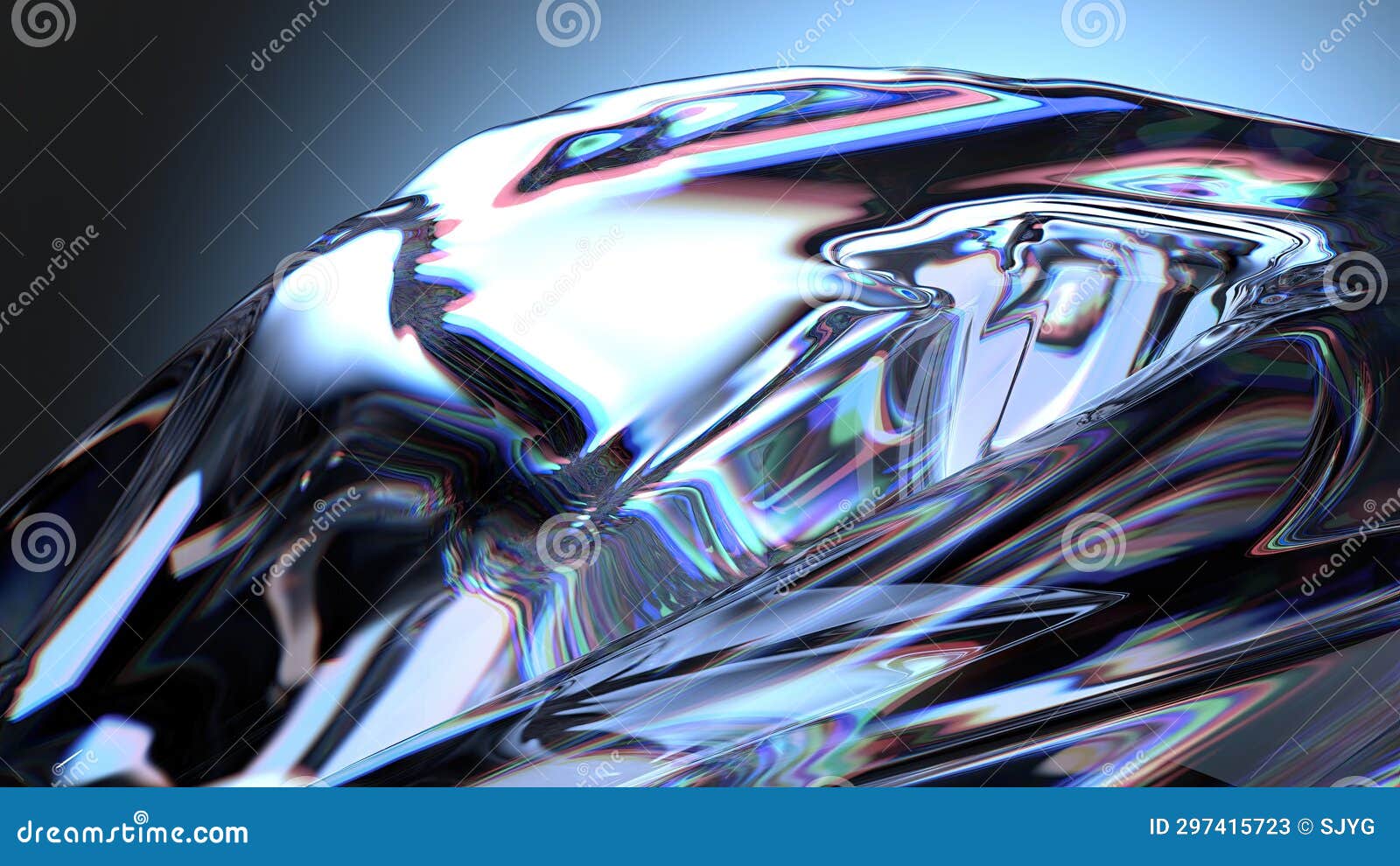 Blue Crystal Cool Mysterious Refraction and Reflection Elegant Modern ...