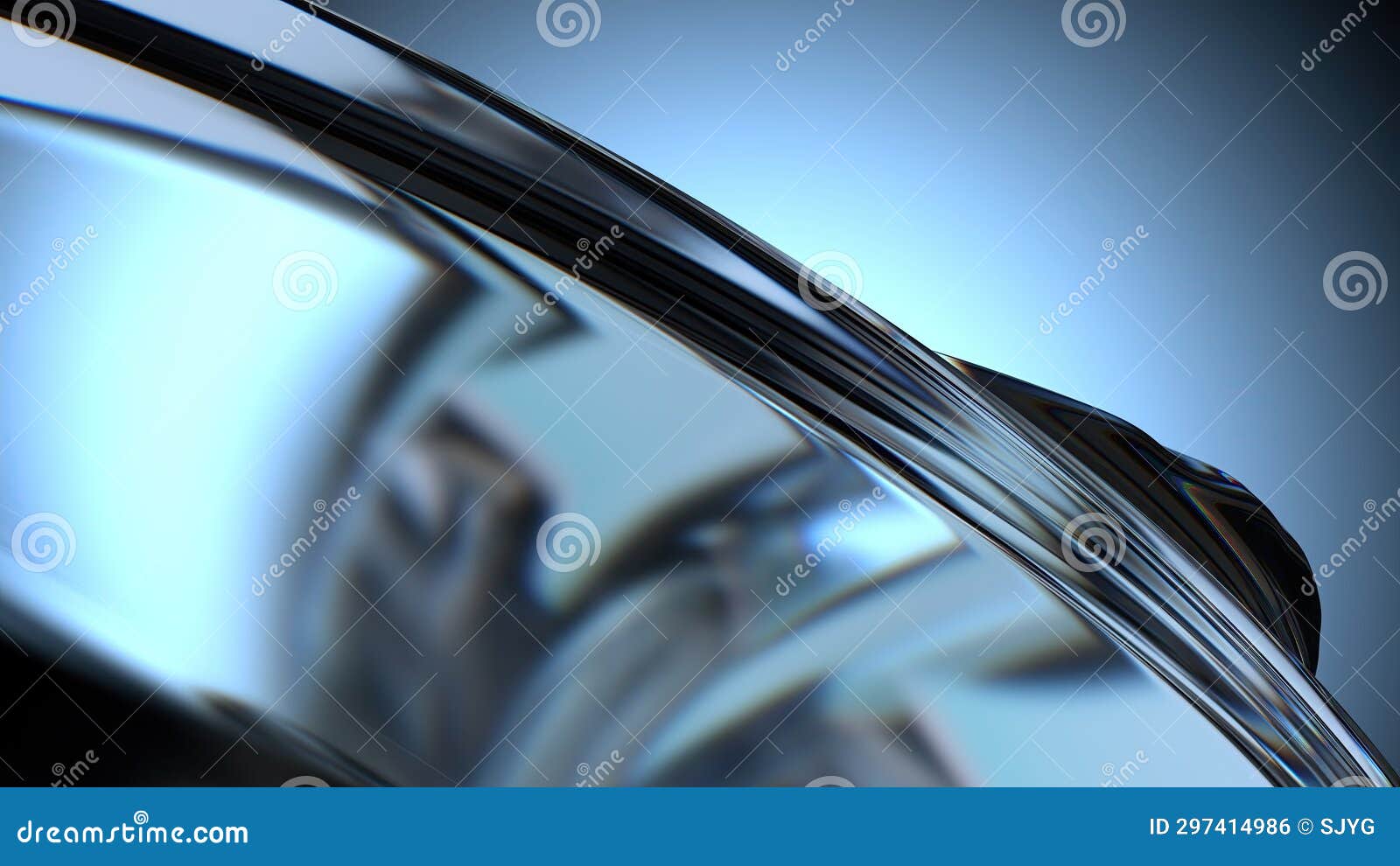 Blue Crystal Fresh Lush Refraction and Reflection Elegant Modern 3D ...